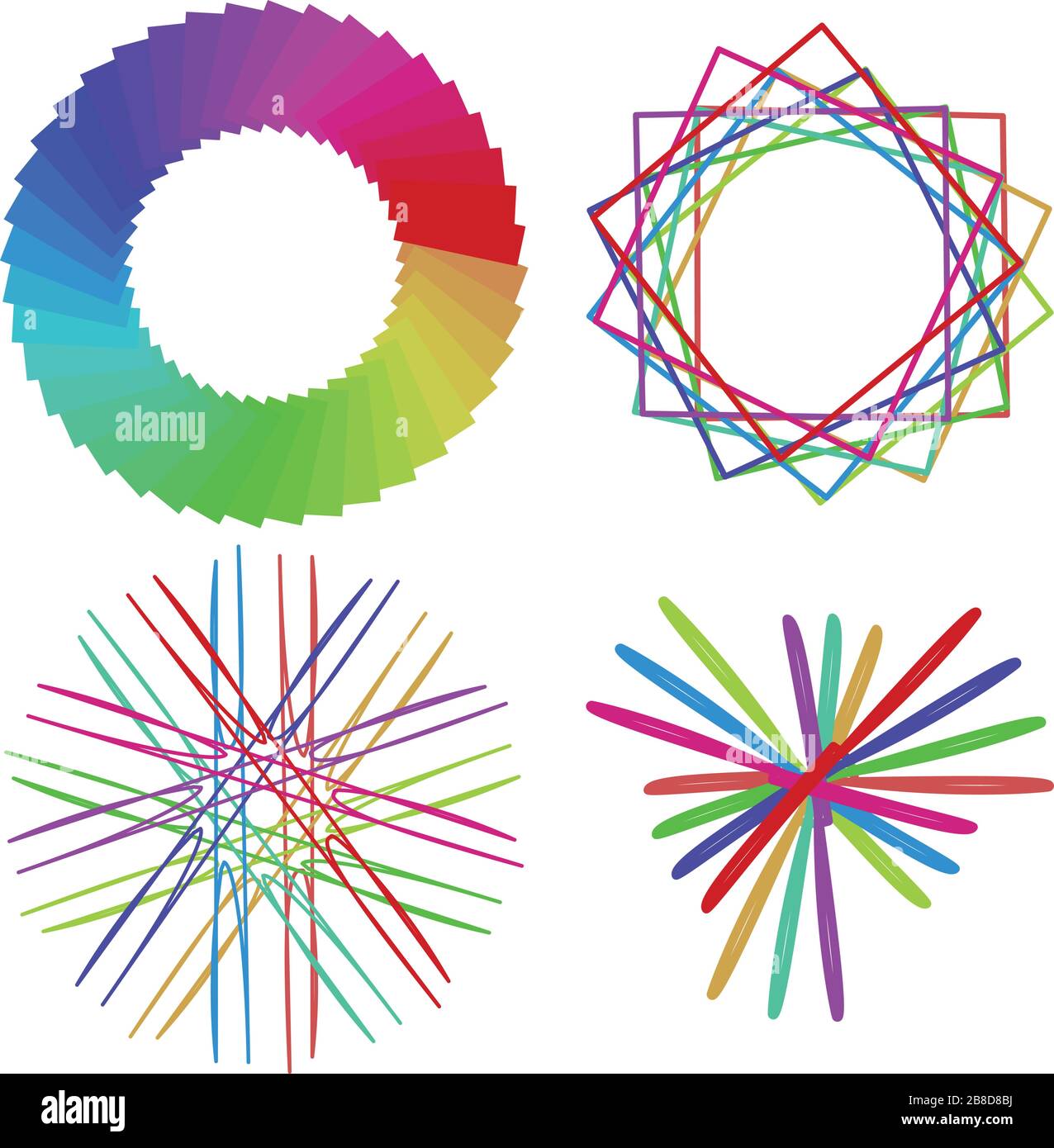 Circular and radial abstract mandalas, motifs, decoration design ...