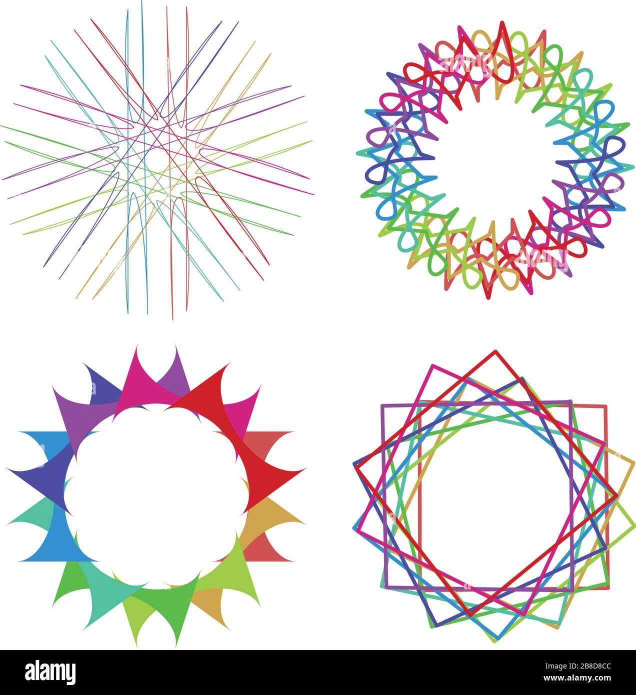 Circular and radial abstract mandalas, motifs, decoration design ...