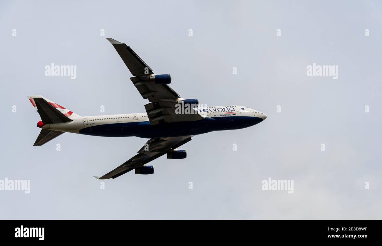 Heathrow, United Kingdom - August 03 2019: British Airways Boeing 747 ...