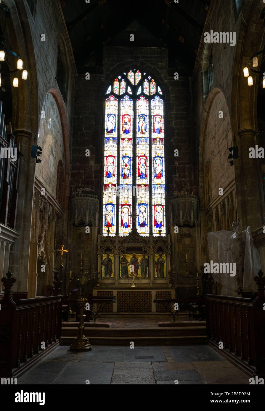 Gloucester, United Kingdom - September 08 2019: The stained glass ...