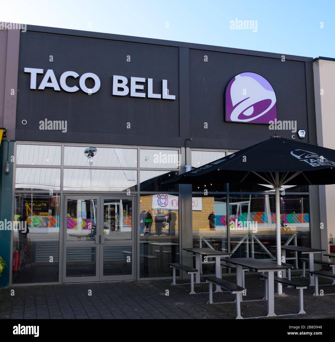 Chichester, United Kingdom - January 19 2020: The frontage of Taco Bell ...
