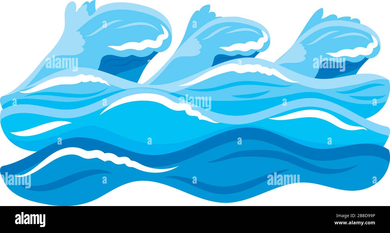 ocean waves with curling on white background vector illustration design ...