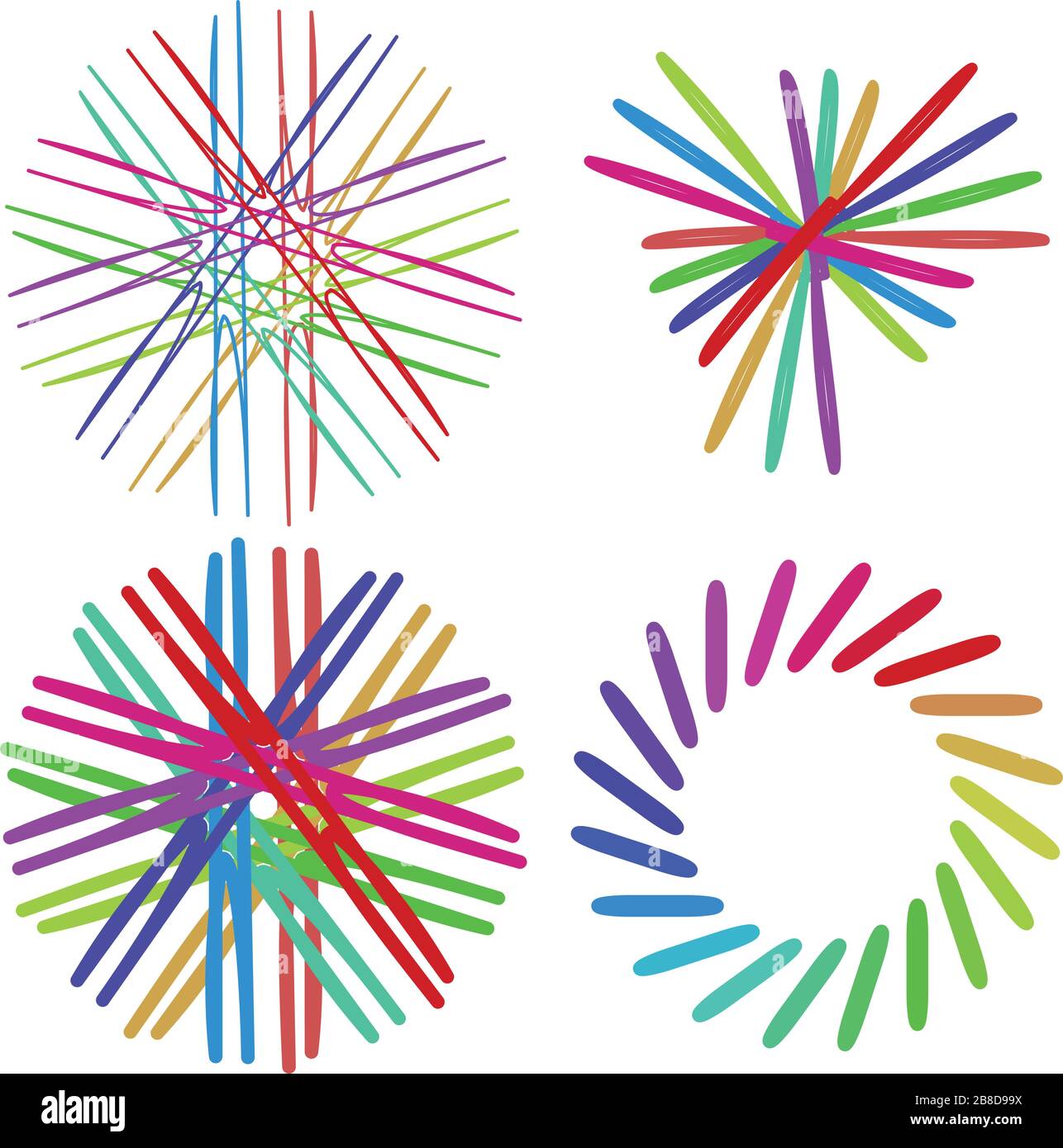 Circular and radial abstract mandalas, motifs, decoration design ...