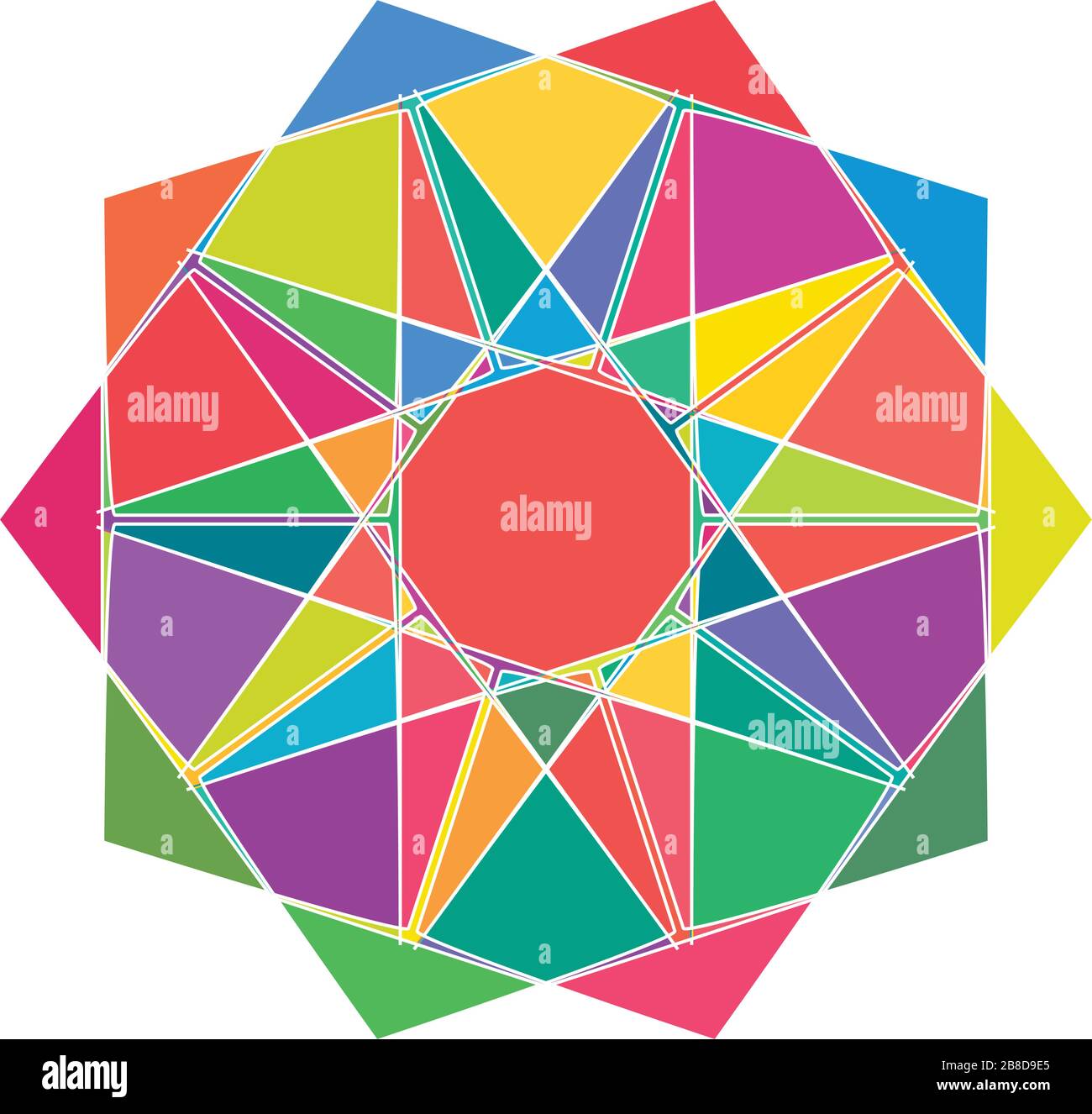 Colored circular and radial abstract mandalas, motifs, decoration ...