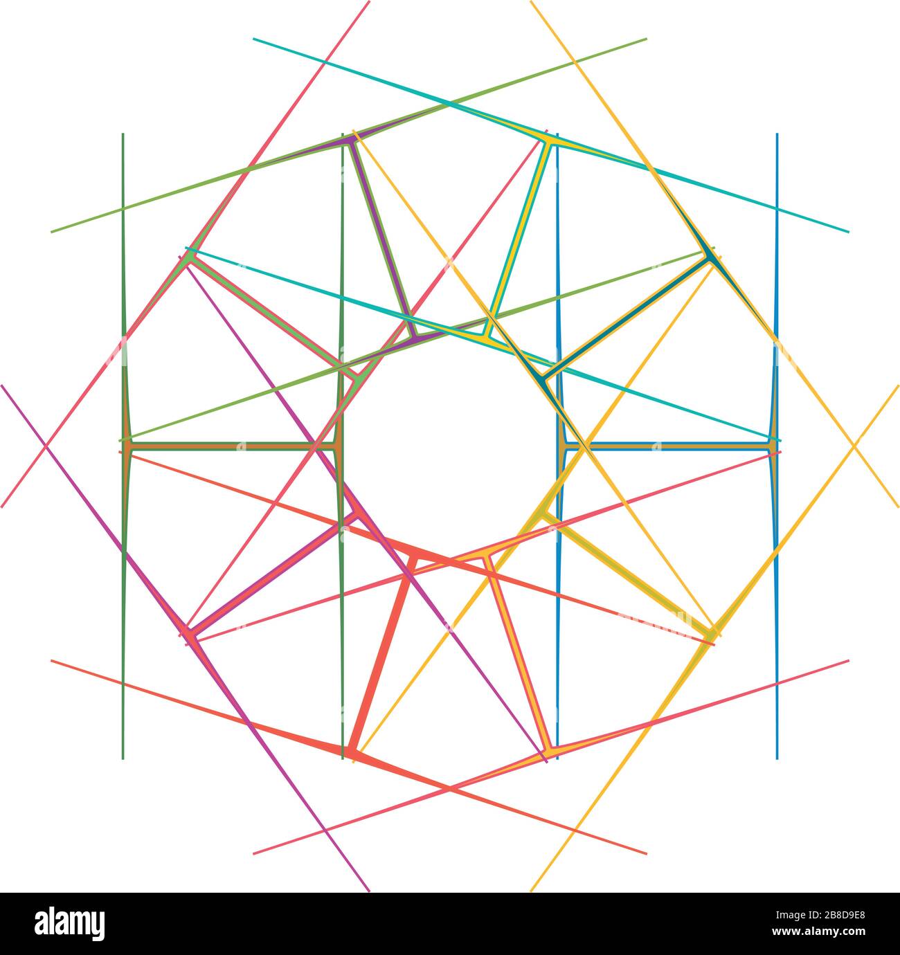 Colored circular and radial abstract mandalas, motifs, decoration ...