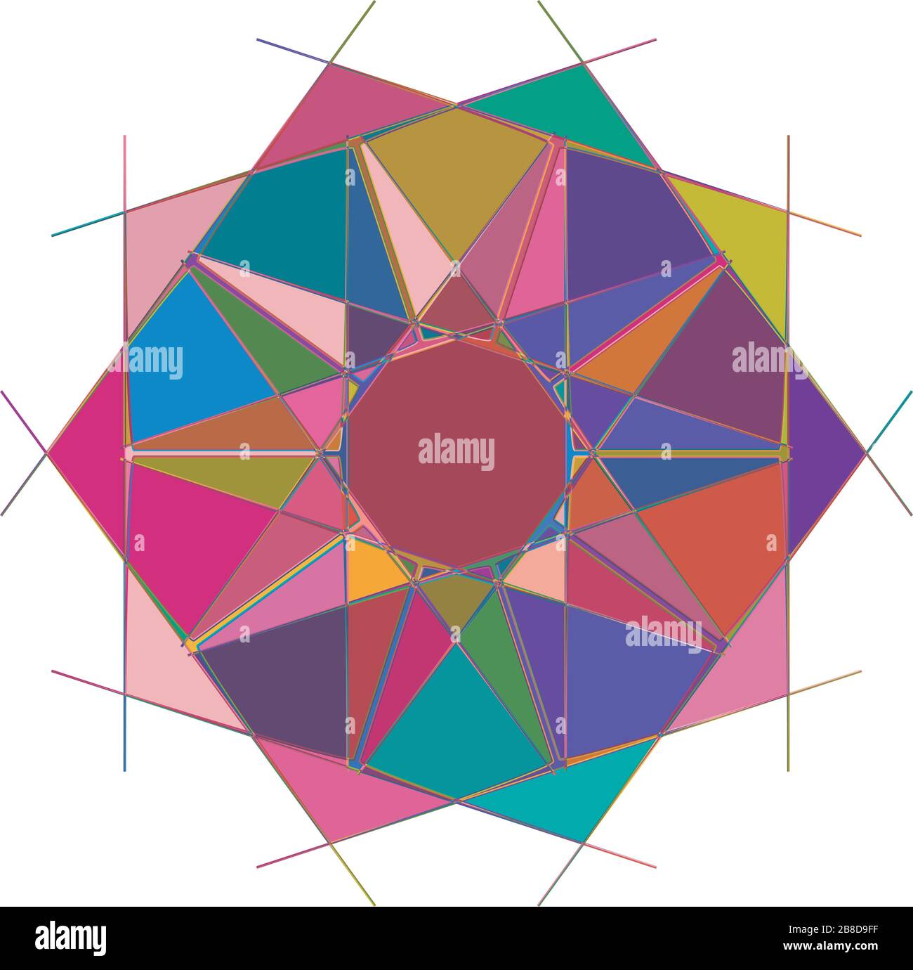 Colored circular and radial abstract mandalas, motifs, decoration ...