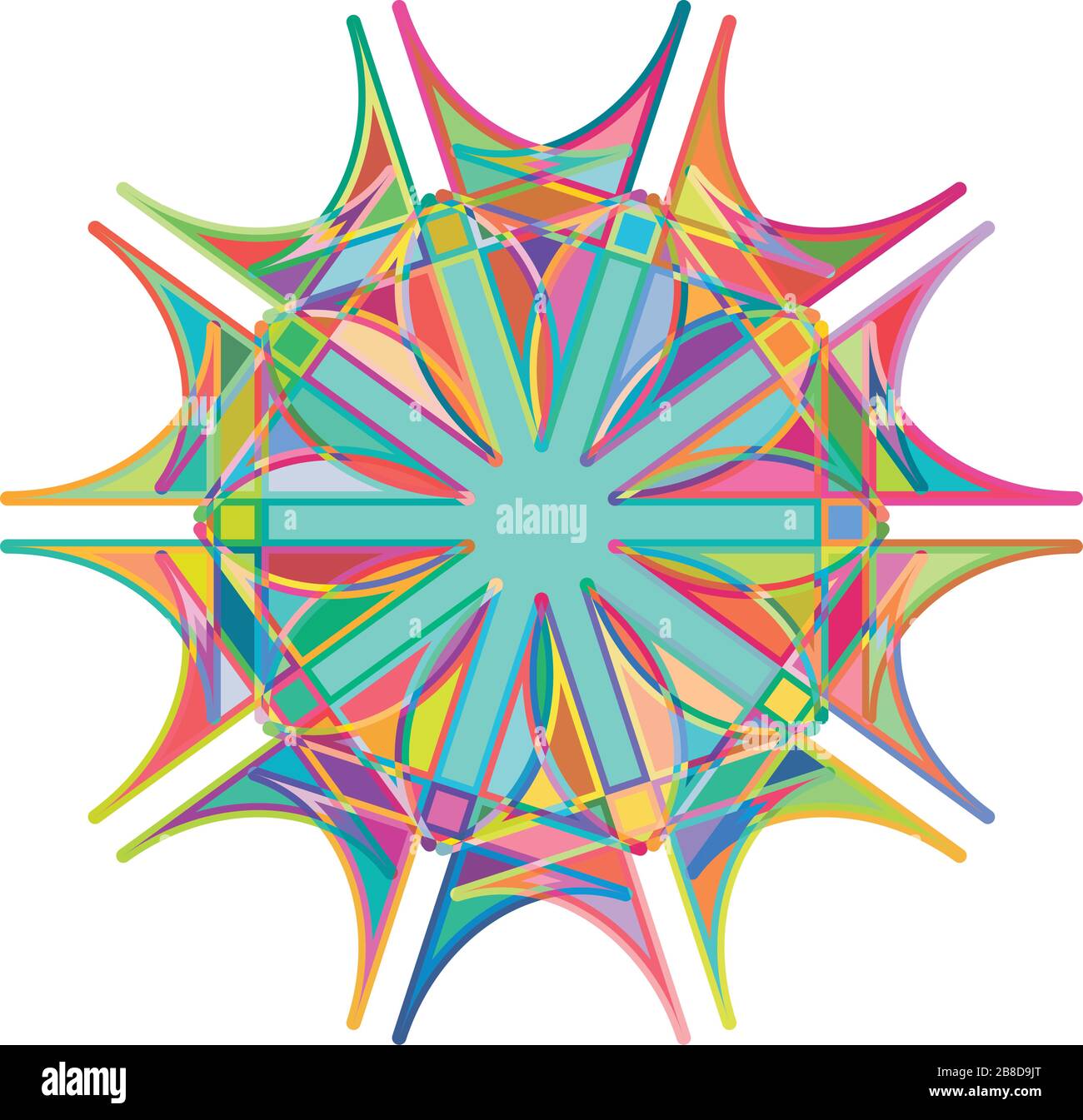 Colored circular and radial abstract mandalas, motifs, decoration ...