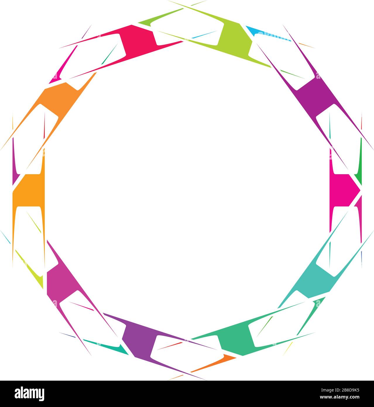 Colored circular and radial abstract mandalas, motifs, decoration ...