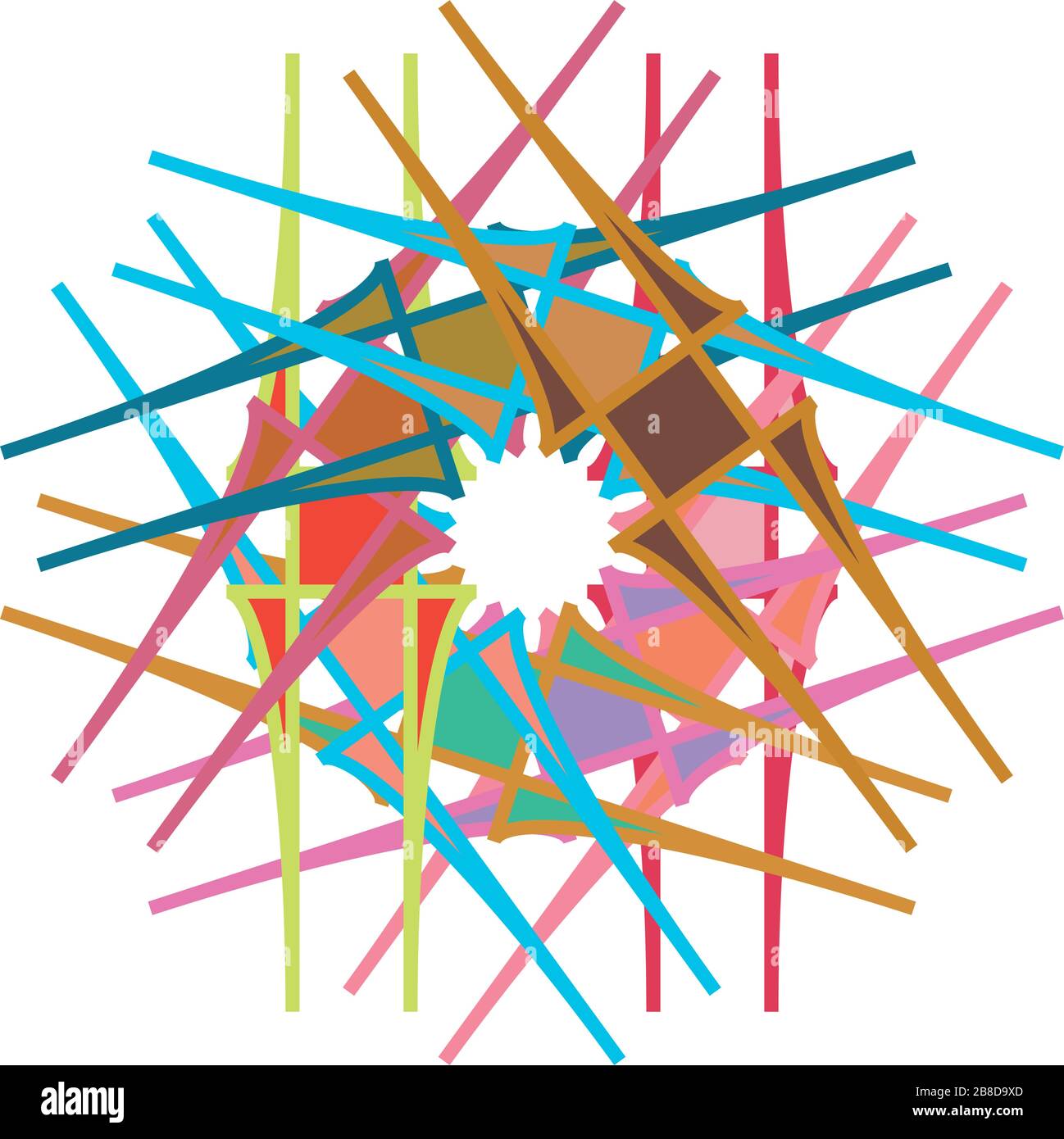 Colored circular and radial abstract mandalas, motifs, decoration ...