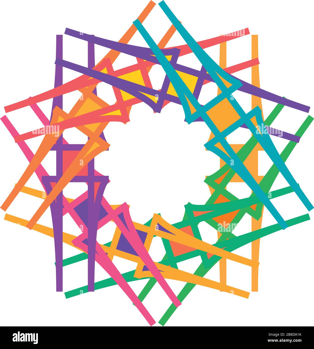 Colored circular and radial abstract mandalas, motifs, decoration ...