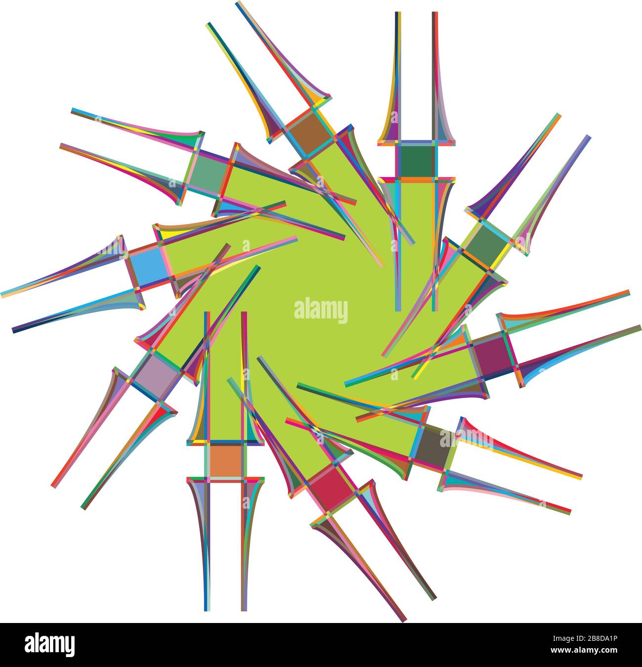 Colored circular and radial abstract mandalas, motifs, decoration ...