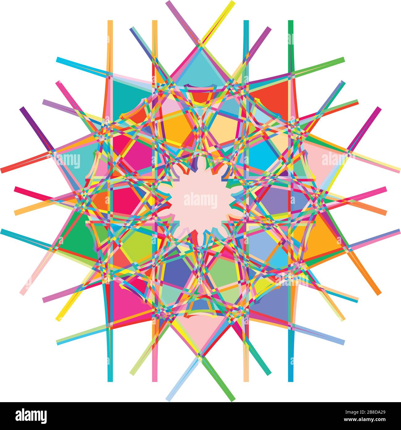 Colored circular and radial abstract mandalas, motifs, decoration ...