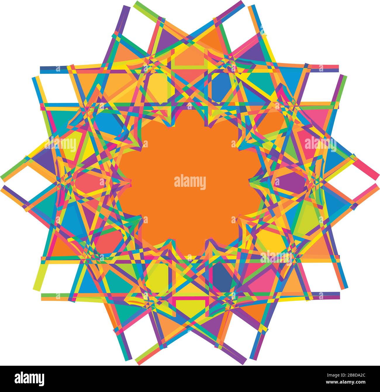 Colored circular and radial abstract mandalas, motifs, decoration ...