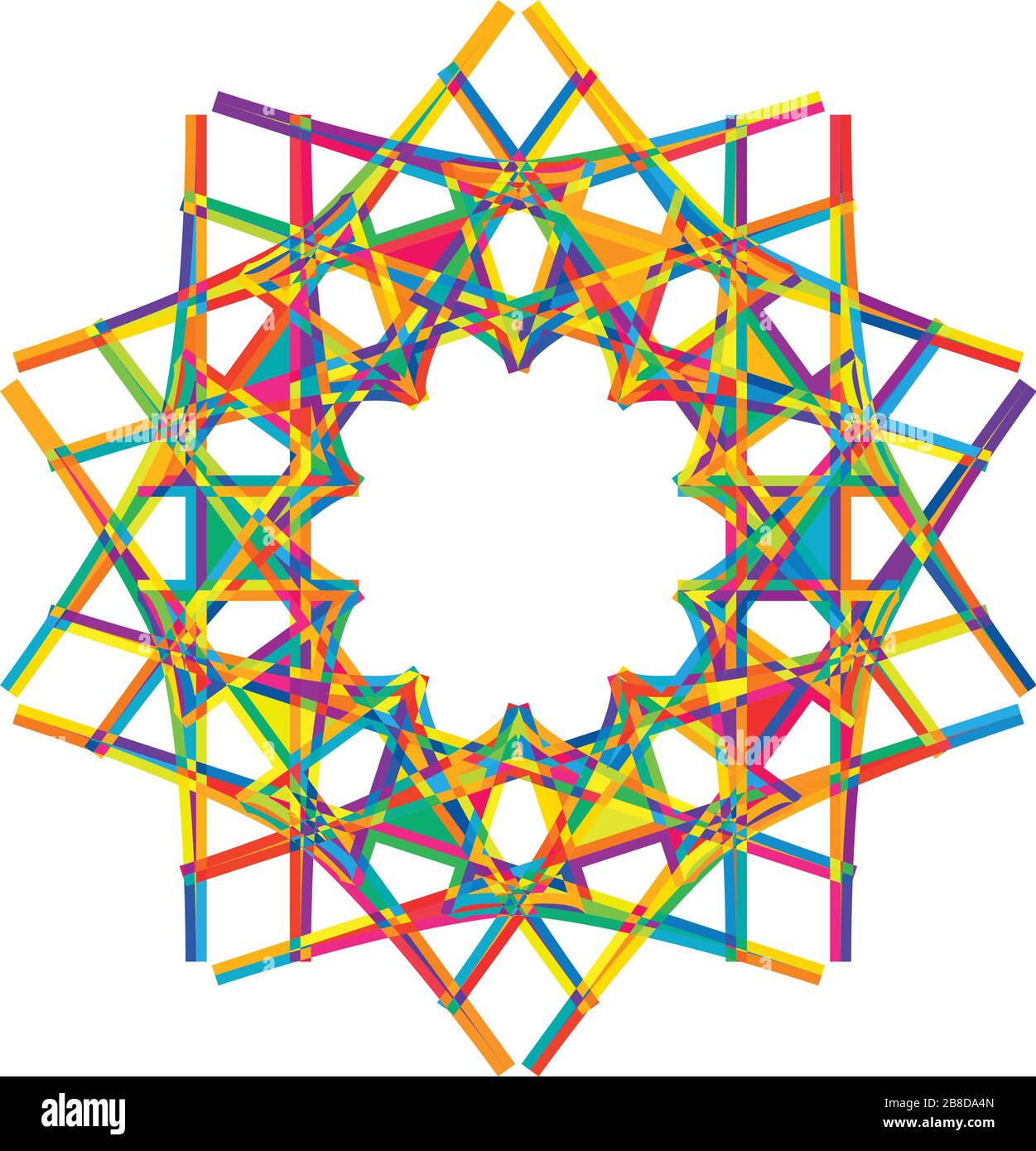 Colored circular and radial abstract mandalas, motifs, decoration ...