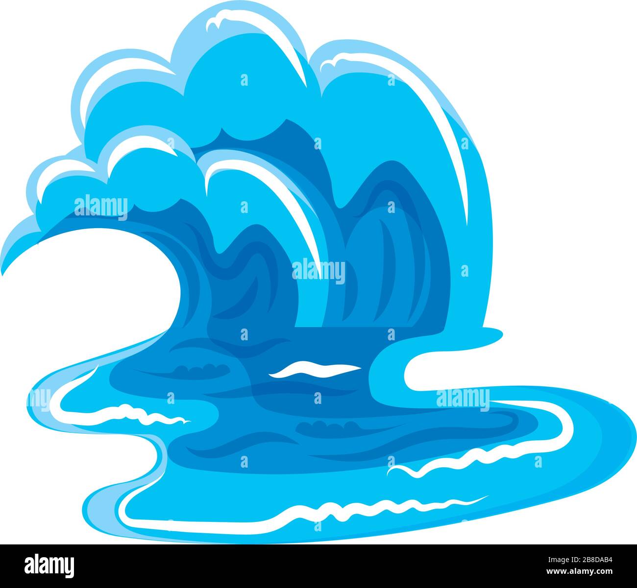 ocean waves with curling on white background vector illustration design ...