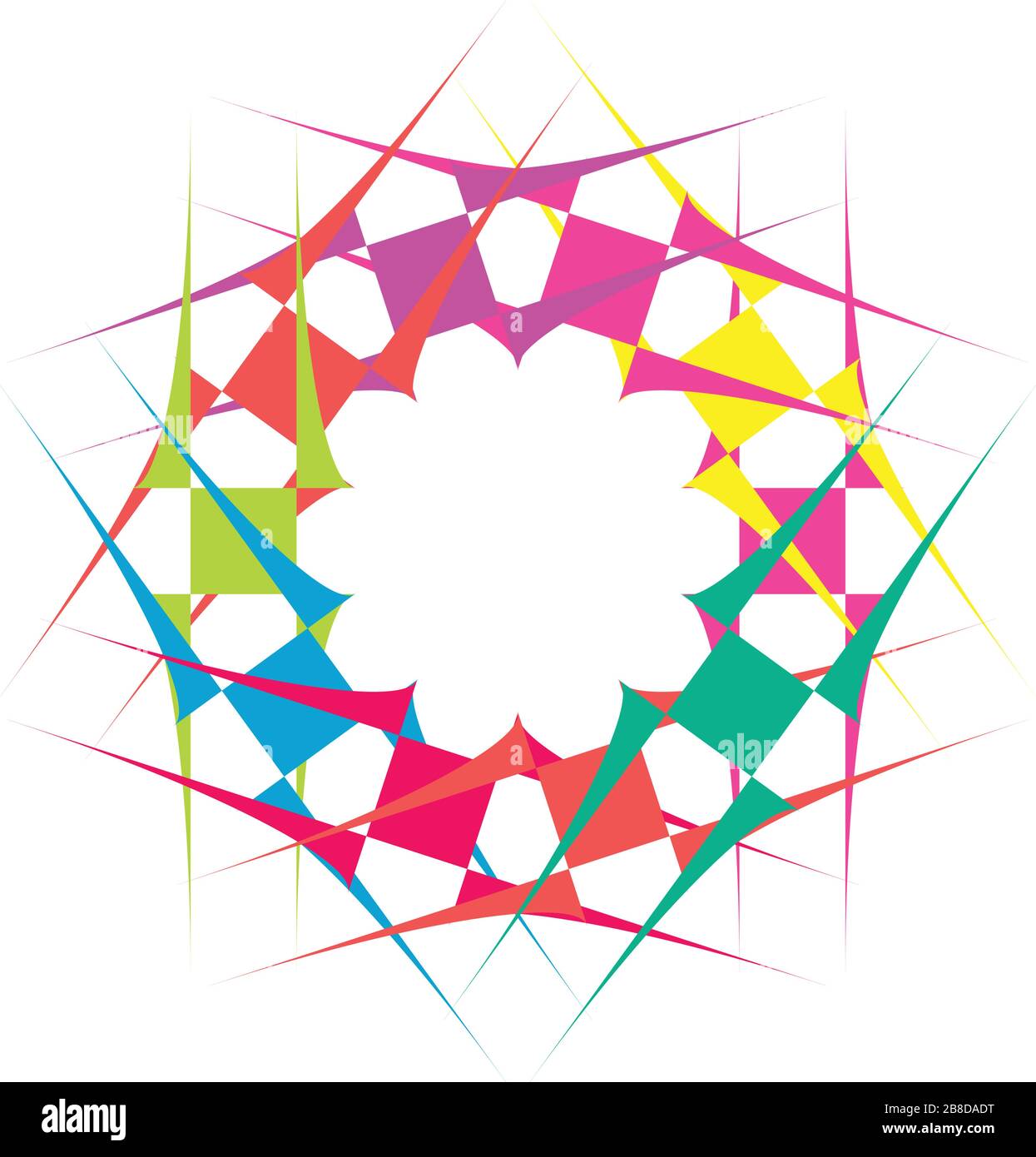 Colored circular and radial abstract mandalas, motifs, decoration ...