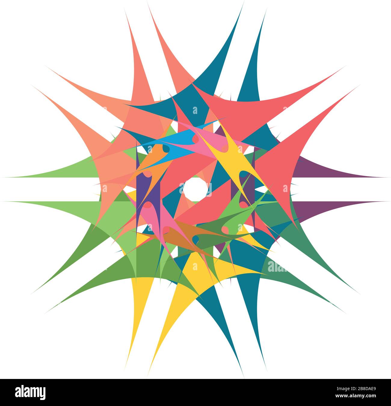 Colored circular and radial abstract mandalas, motifs, decoration ...