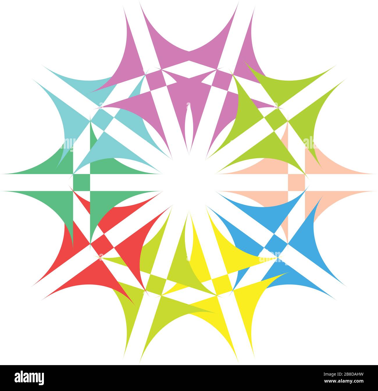 Colored circular and radial abstract mandalas, motifs, decoration ...
