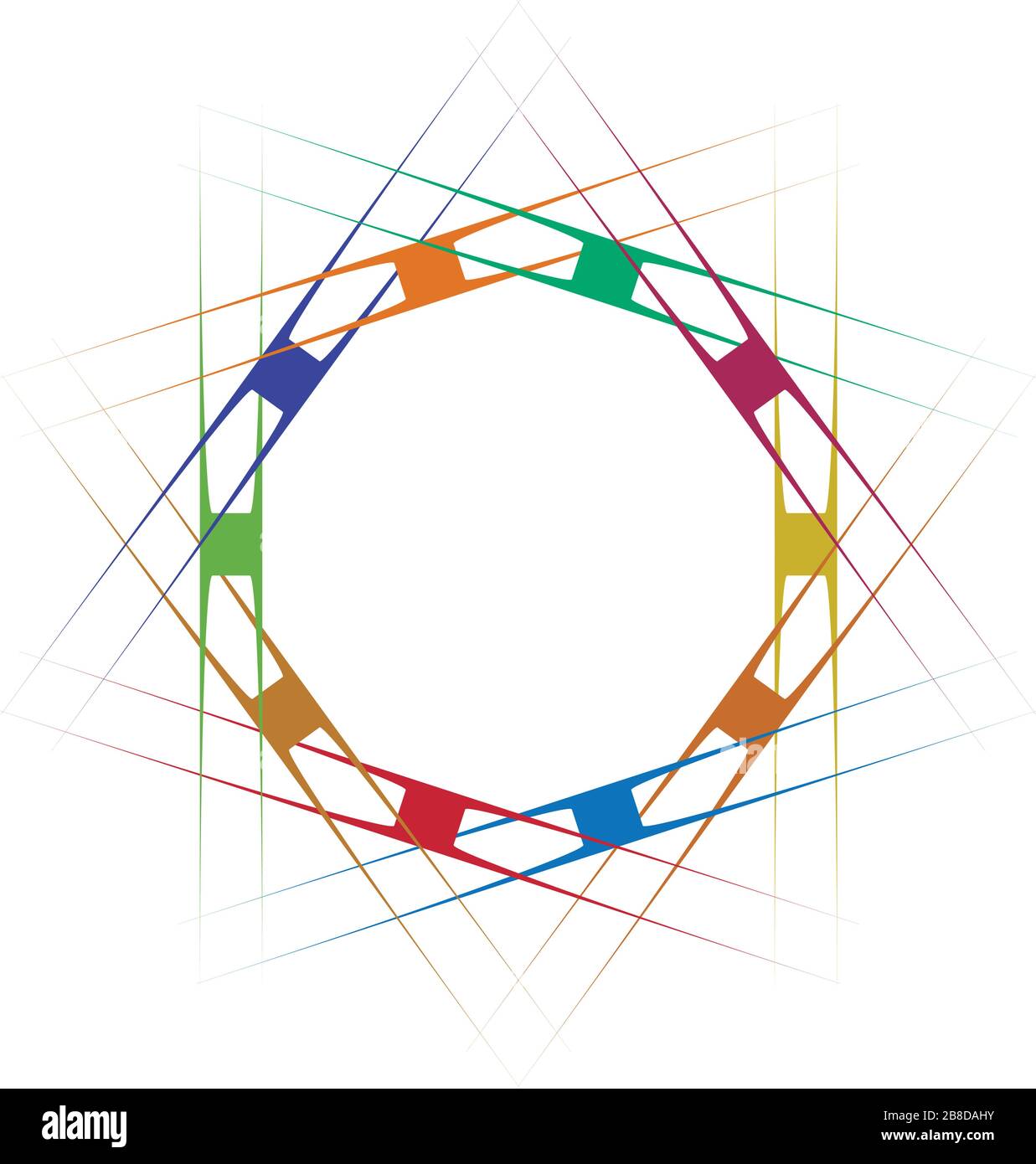 Colored circular and radial abstract mandalas, motifs, decoration ...