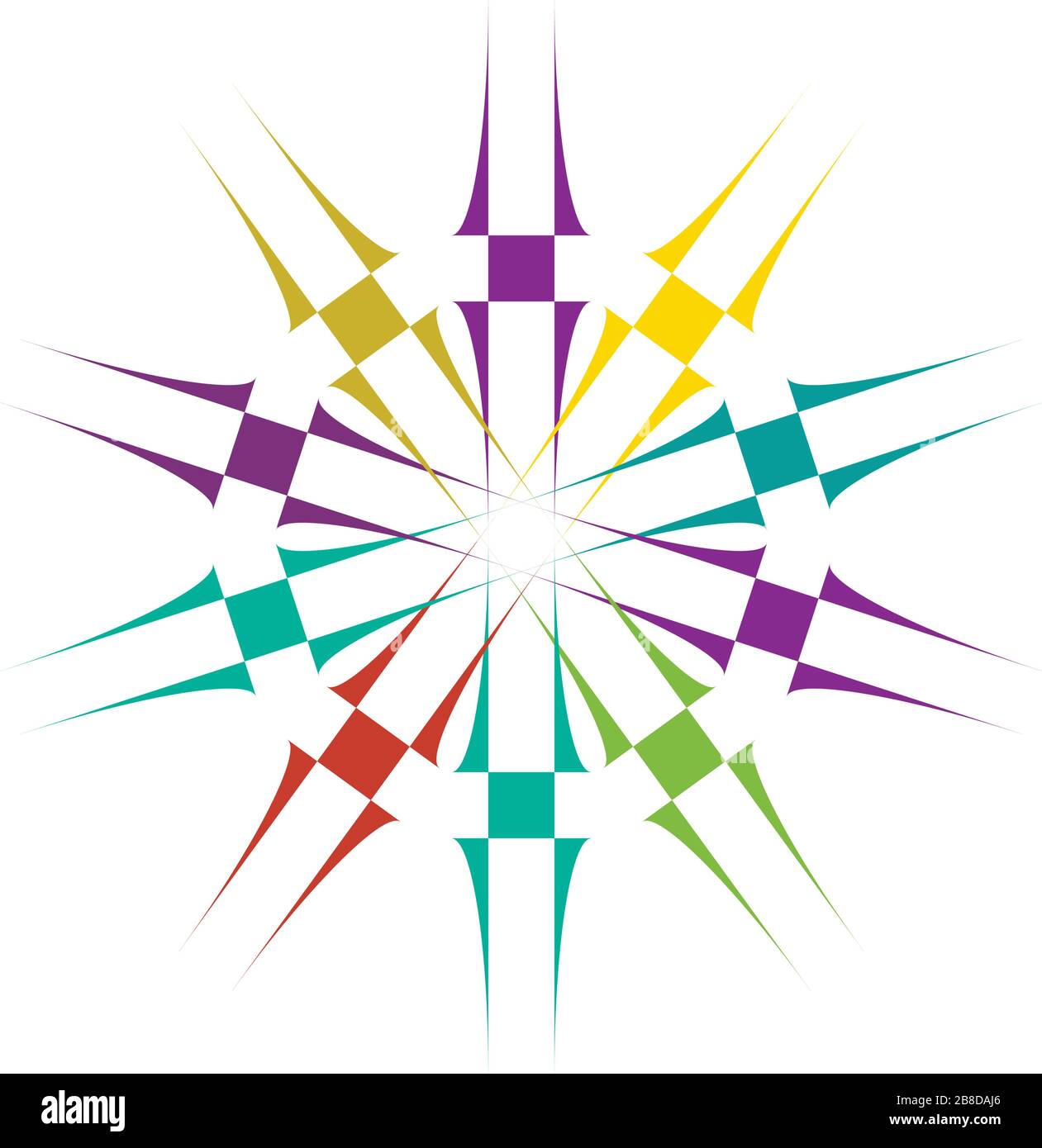 Colored circular and radial abstract mandalas, motifs, decoration ...