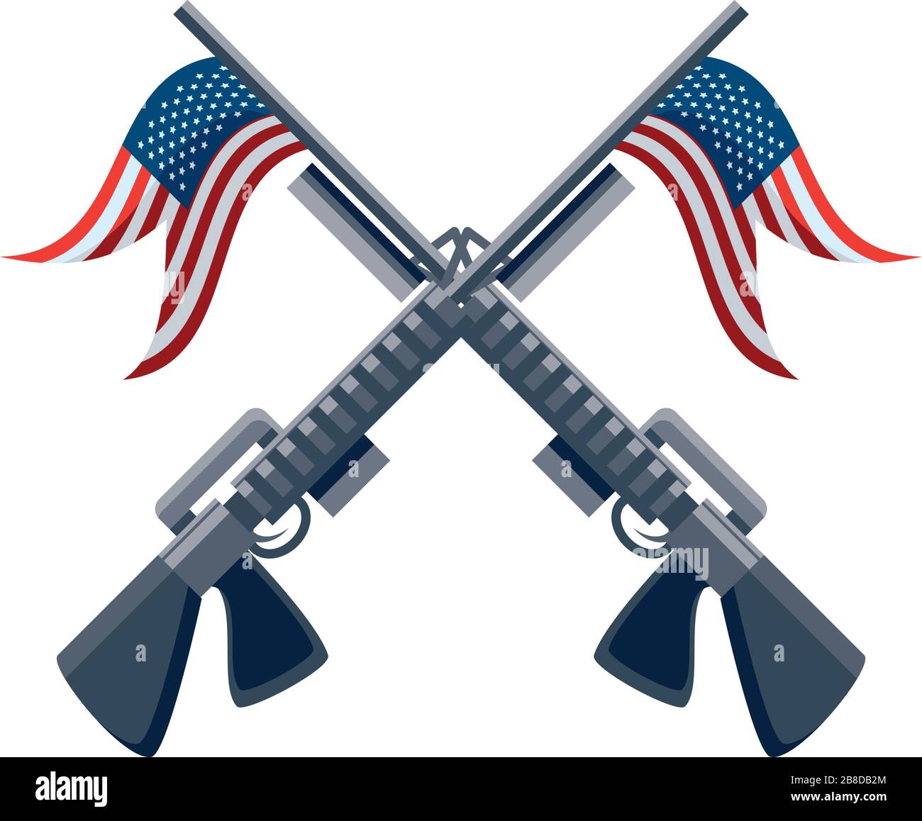 rifle with flag of united states on white background vector ...