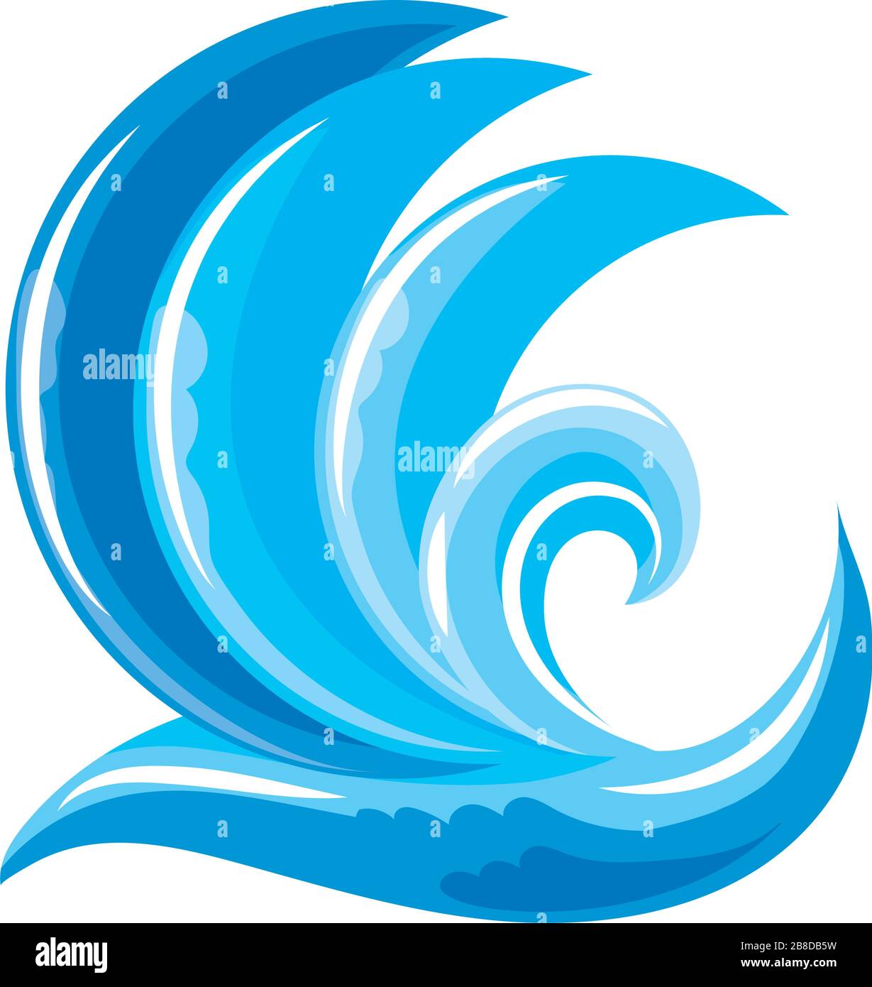 ocean waves with curling on white background vector illustration design ...