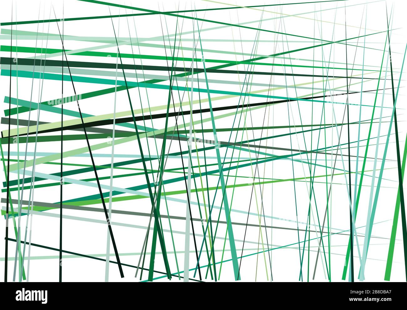 Colorful green Abstract geometric art with random, chaotic lines ...