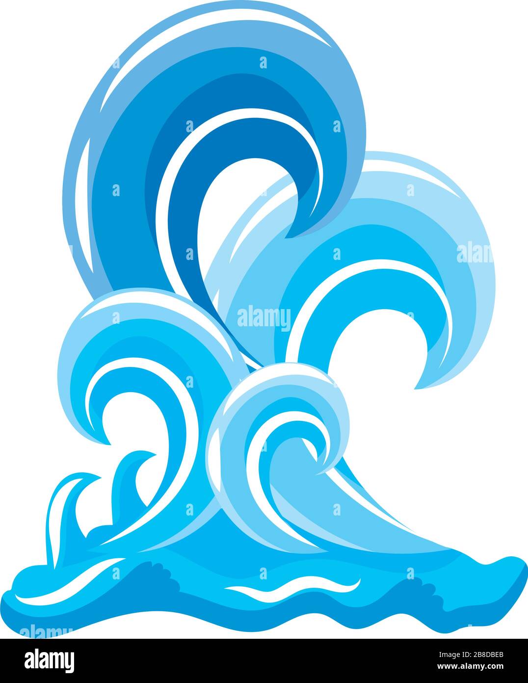 ocean waves with curling on white background vector illustration design ...