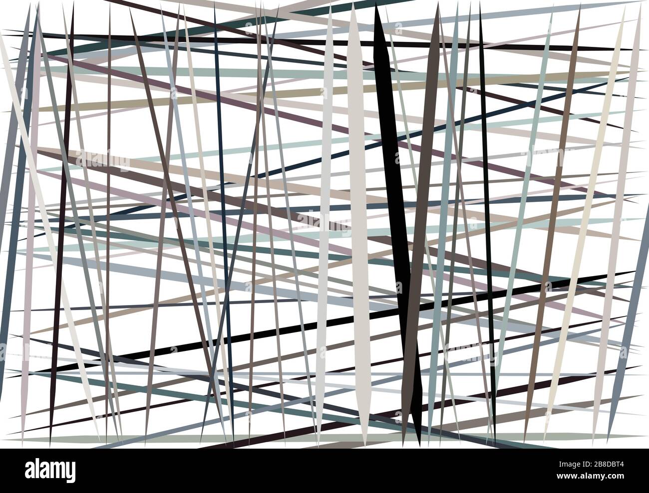 Colorful brown, gray Abstract geometric art with random, chaotic lines. Straight crossing ...