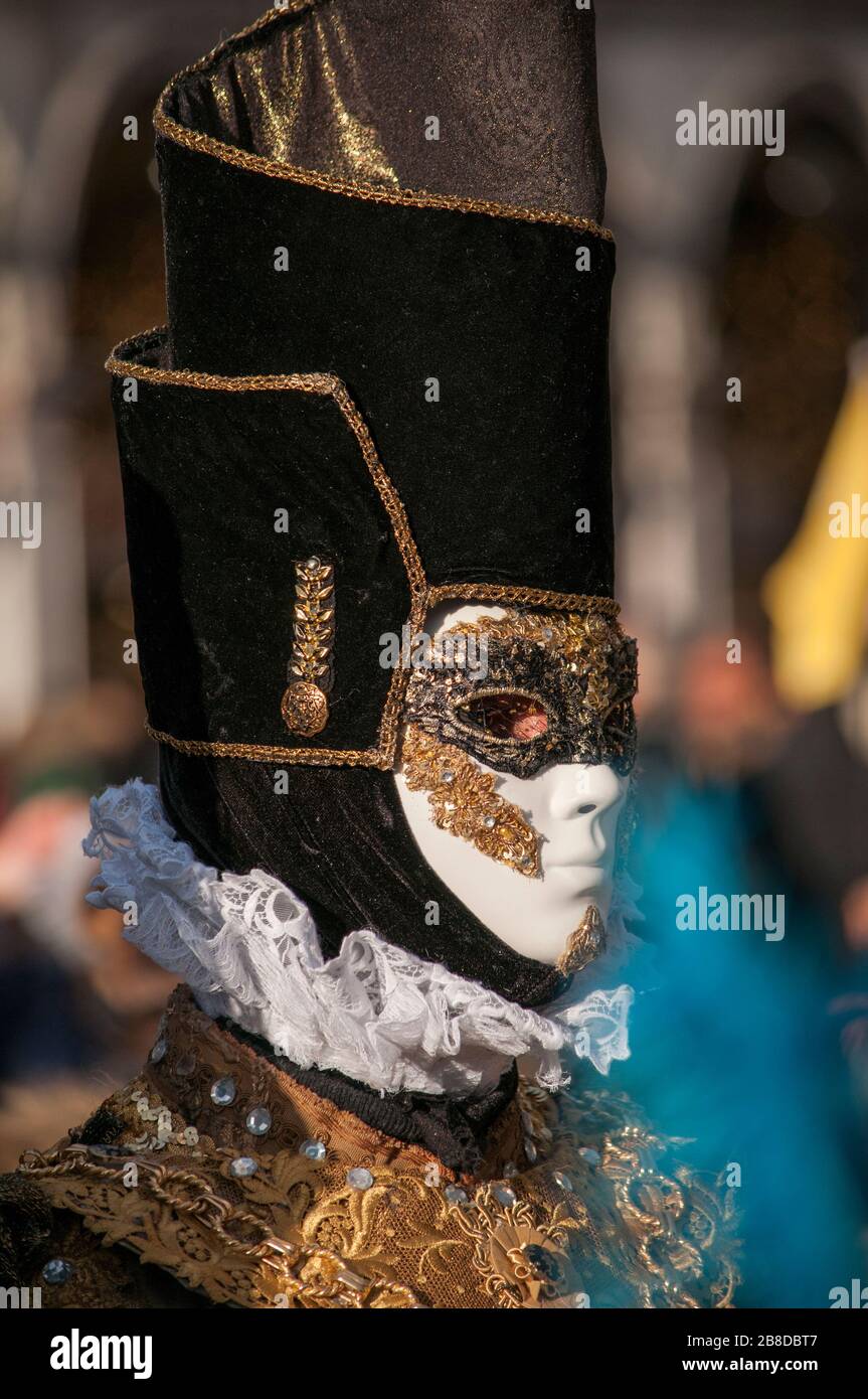 Colorful carnival masks at a traditional festival in Venice, Italy ...