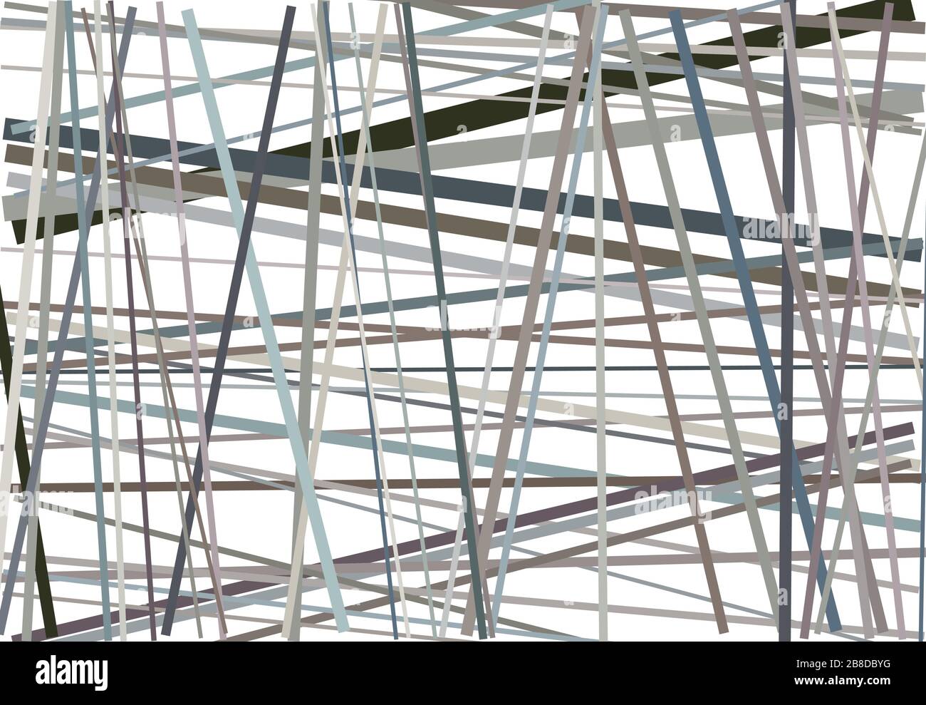 Grayscale, gray Abstract geometric art with random, chaotic lines. Straight crossing ...