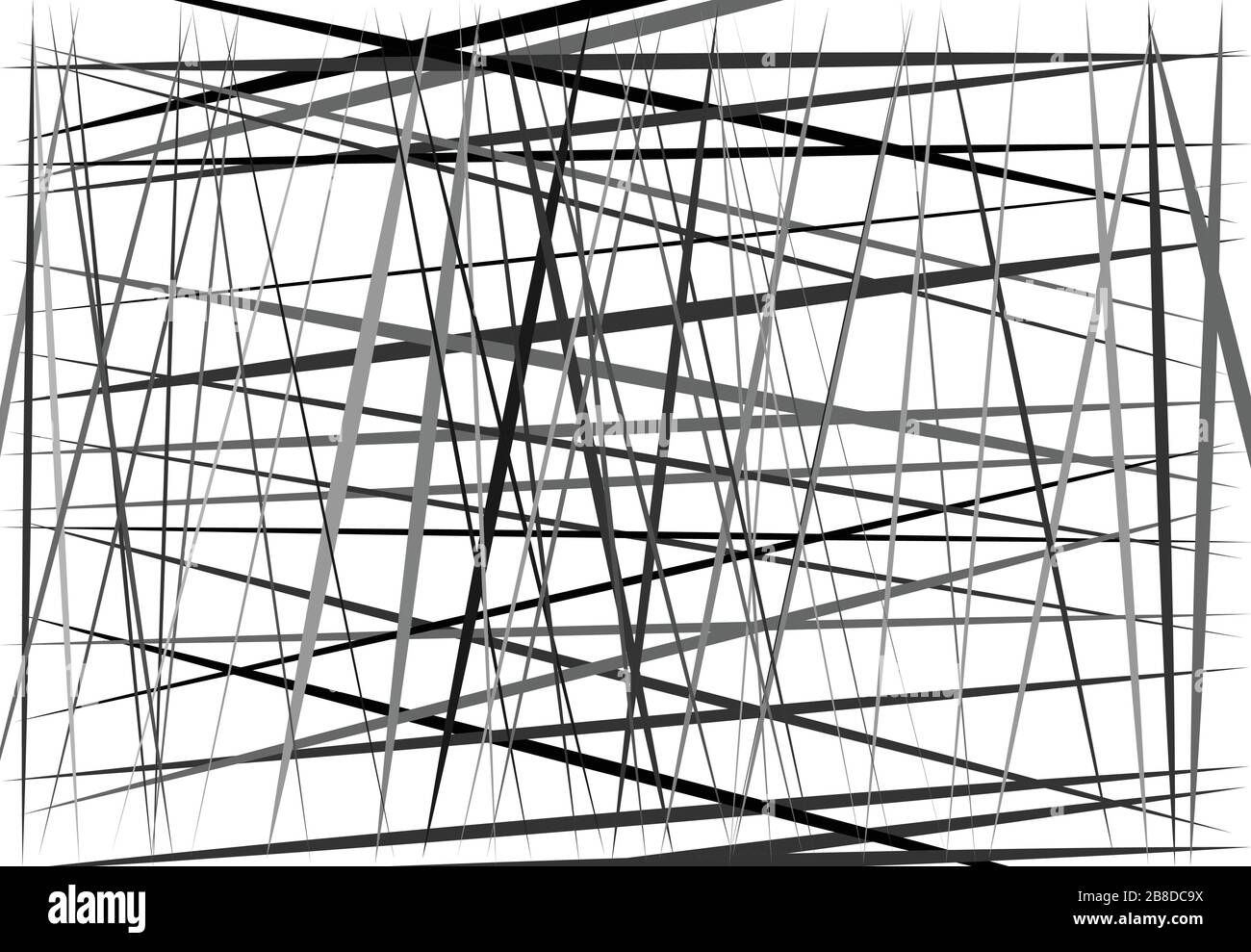 Abstract geometric art with random, chaotic, dynamic lines. Straight crossing, intersecting ...