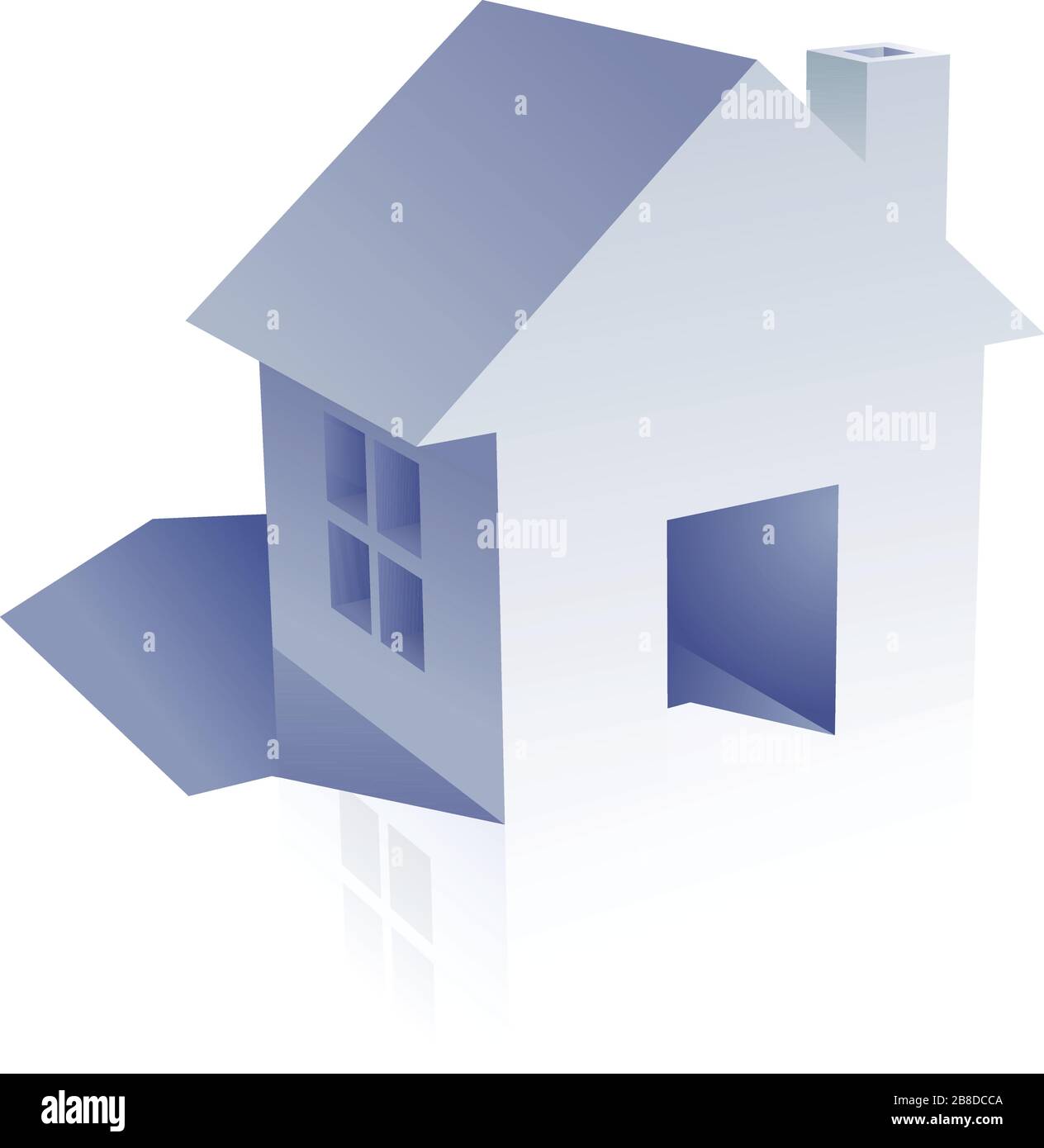 Simple iconic design of home and house in blue color. It can be used as ...