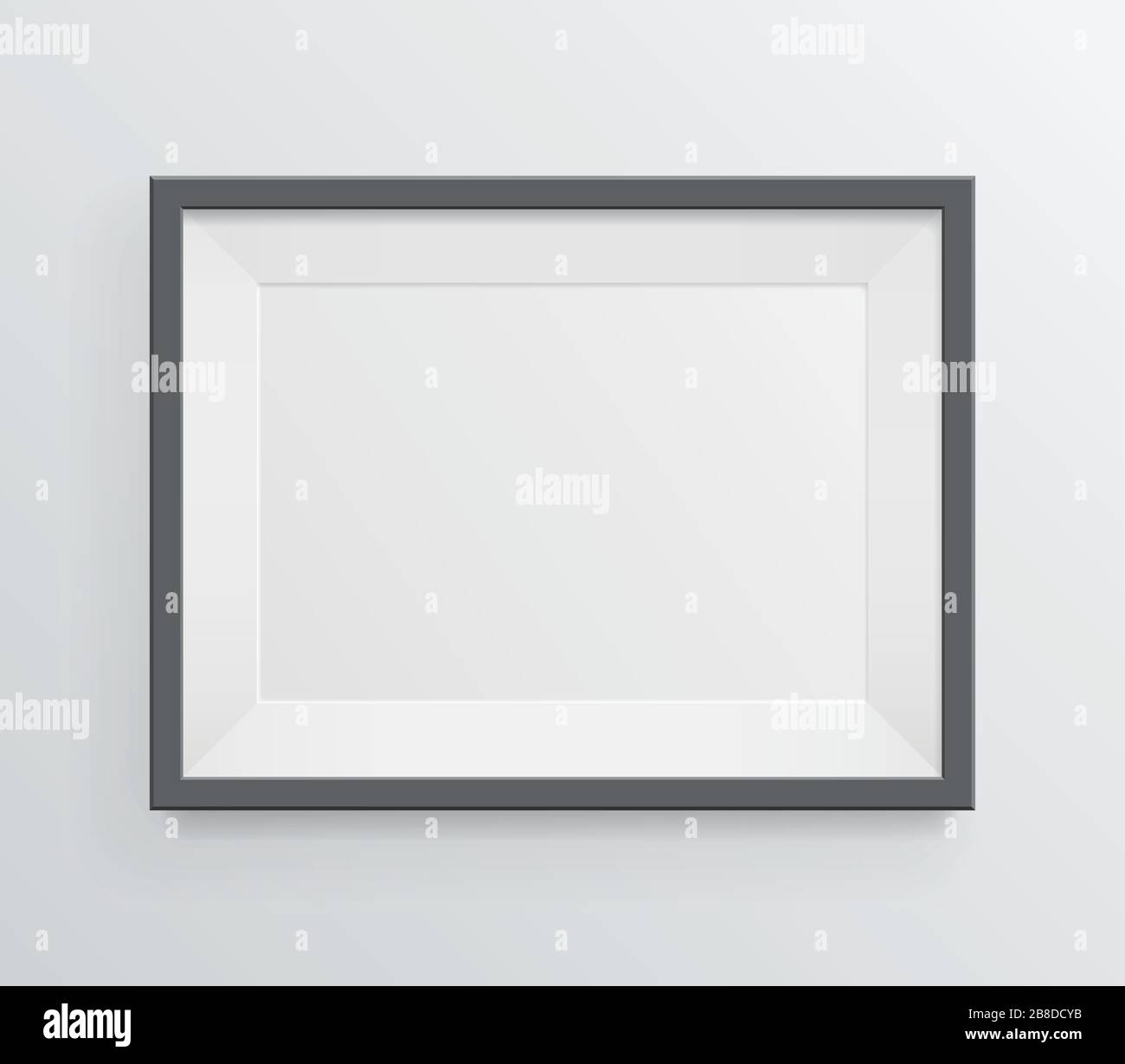 Simple modern blank photo frame on light gray background Stock Vector ...