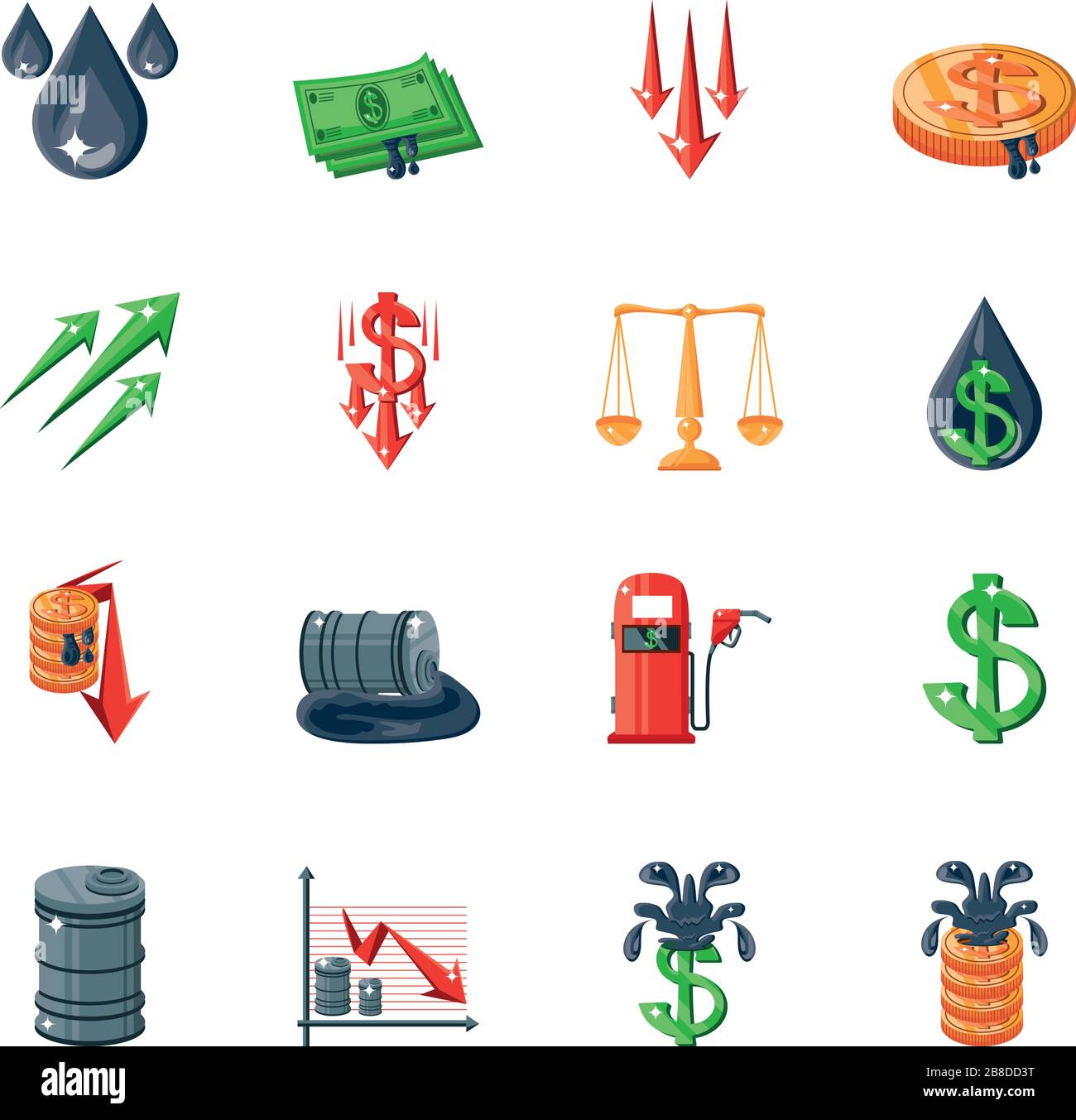 set of icons oil price on white background vector illustration design ...