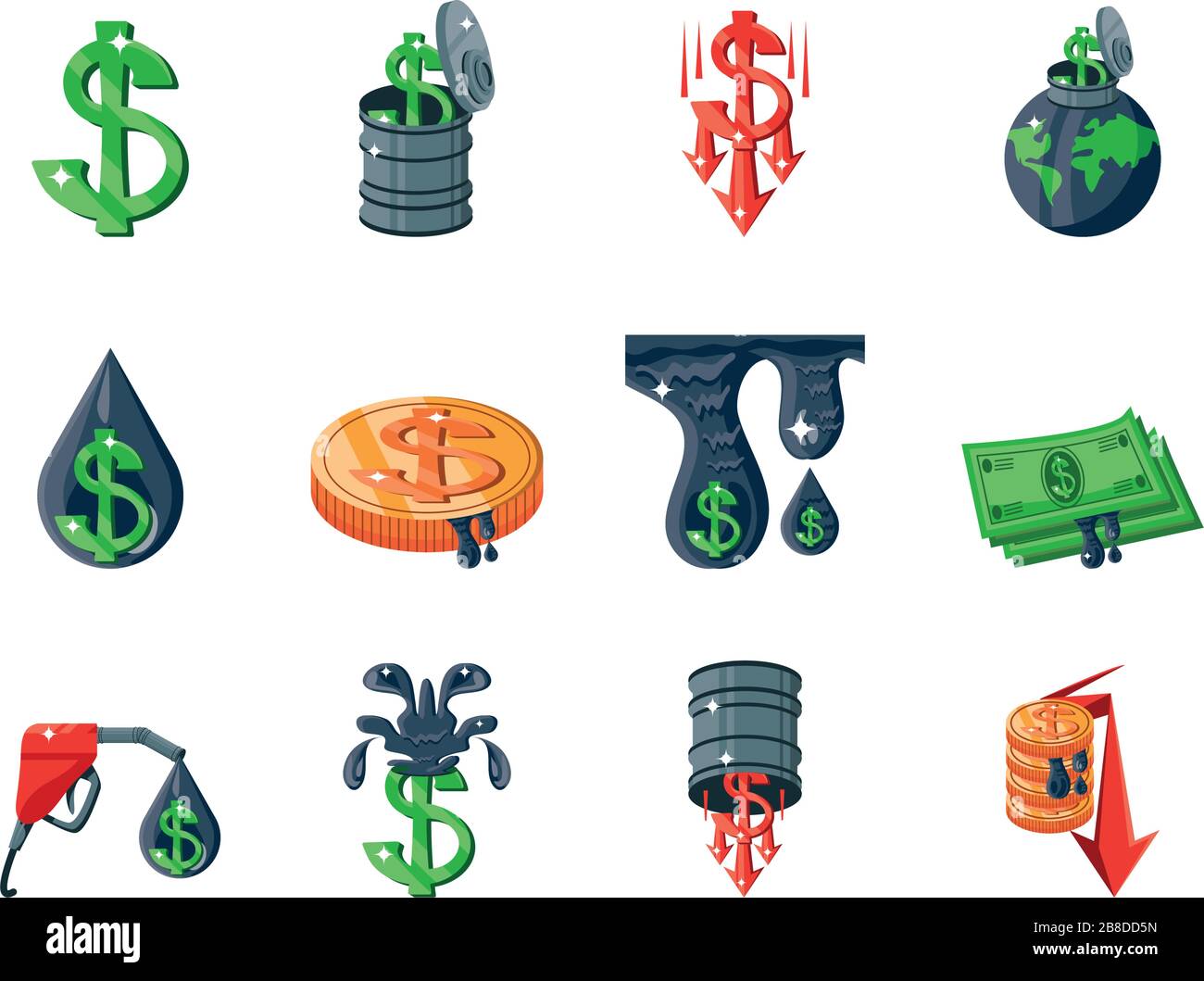 set of icons oil price on white background vector illustration design ...