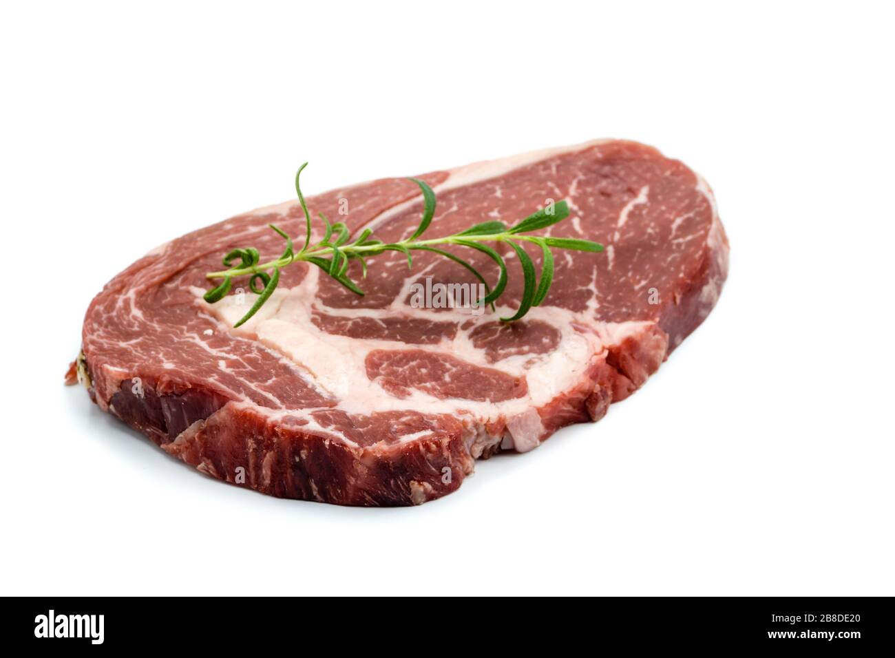 Raw entrecote steak isolated on white background Stock Photo - Alamy