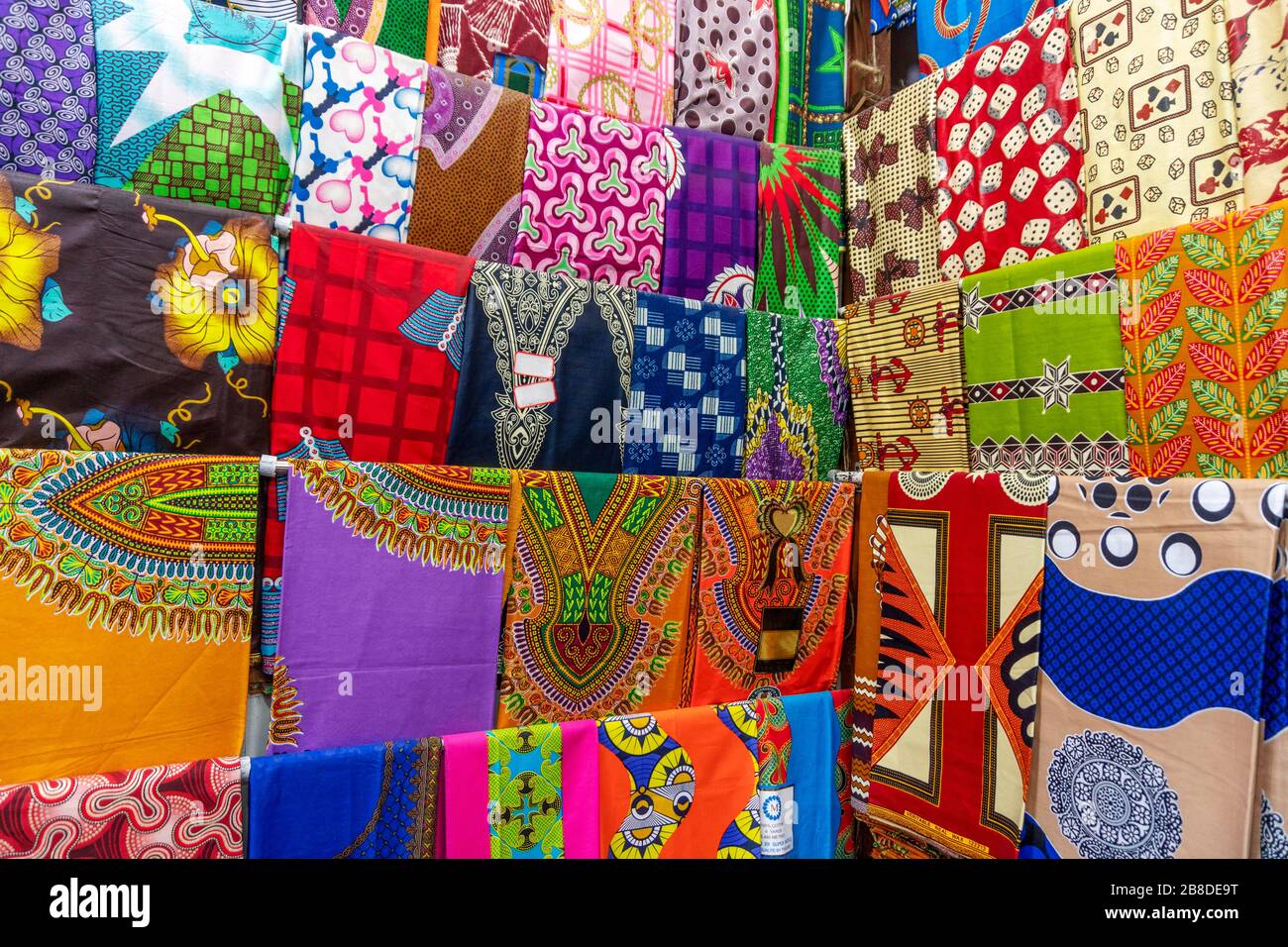 Plenty of colorful African fabrics, Maputo, Mozambique Stock Photo - Alamy