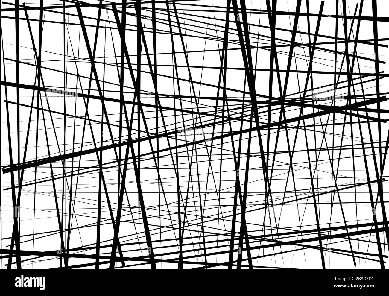 Abstract geometric art with random, chaotic lines. Straight crossing, intersecting lines texture ...