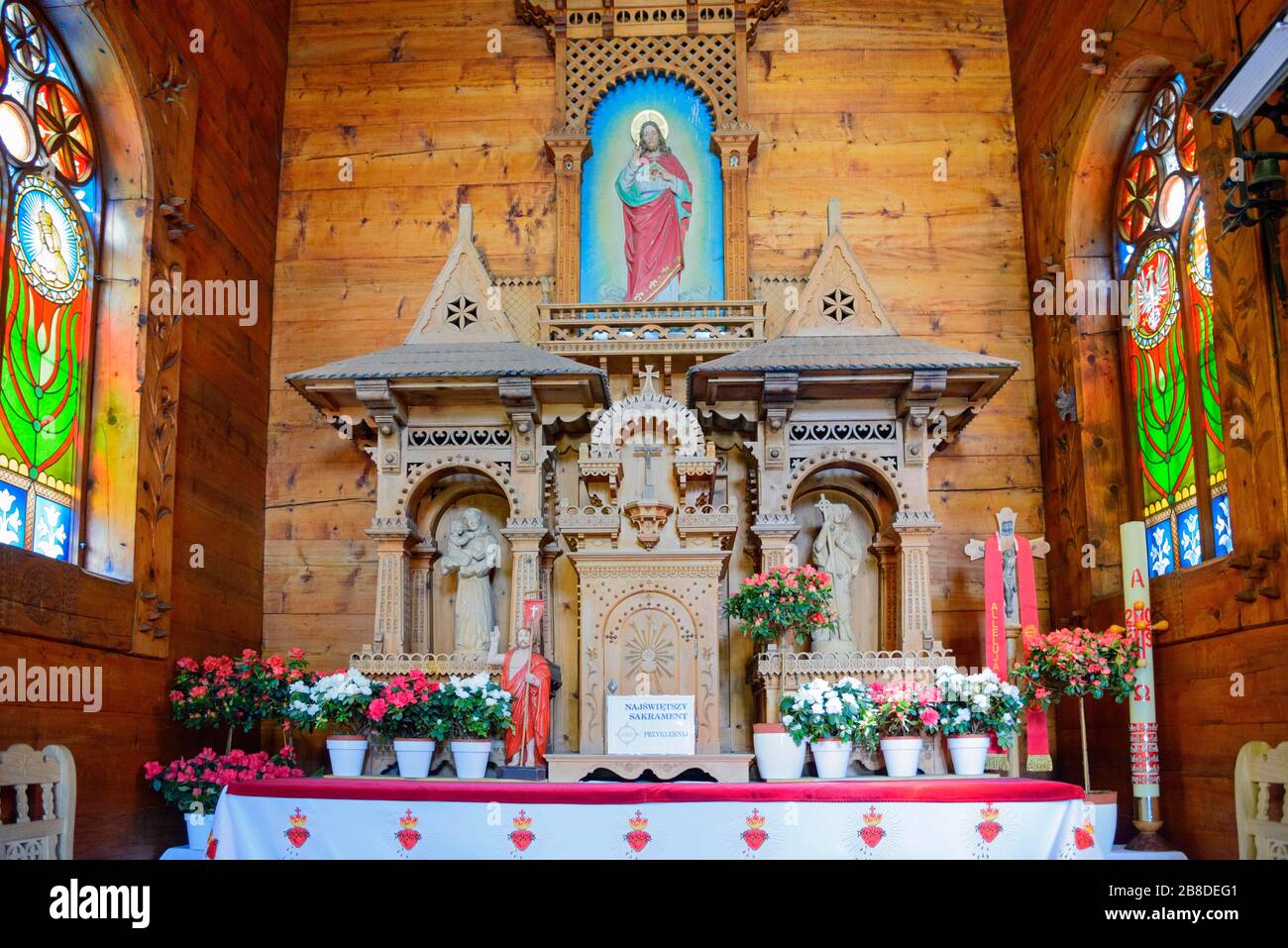 Interior of the jaszczurowka chapel in zakopane style hi-res stock ...