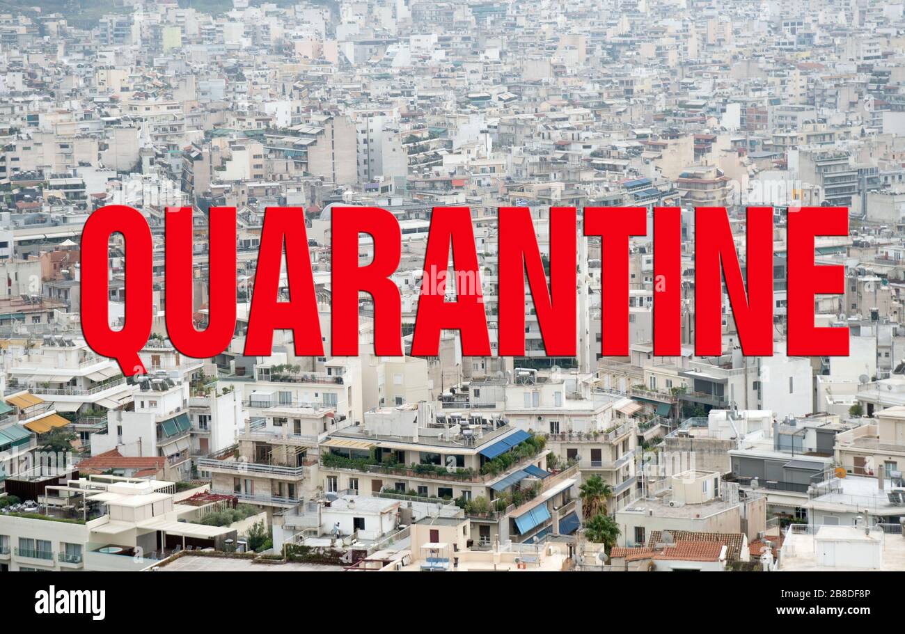 Big town under quarantine. Coronavirus concept Stock Photo - Alamy