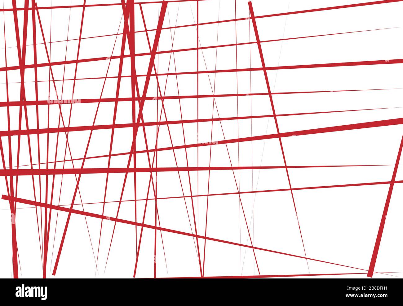 Abstract geometric art with random, chaotic lines. Straight crossing, intersecting lines texture ...