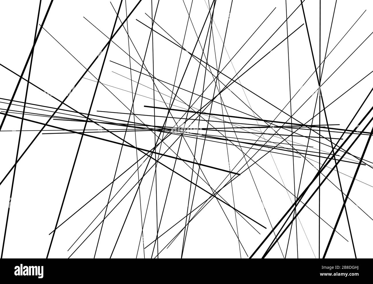 Abstract geometric art with random, chaotic lines. Straight crossing ...