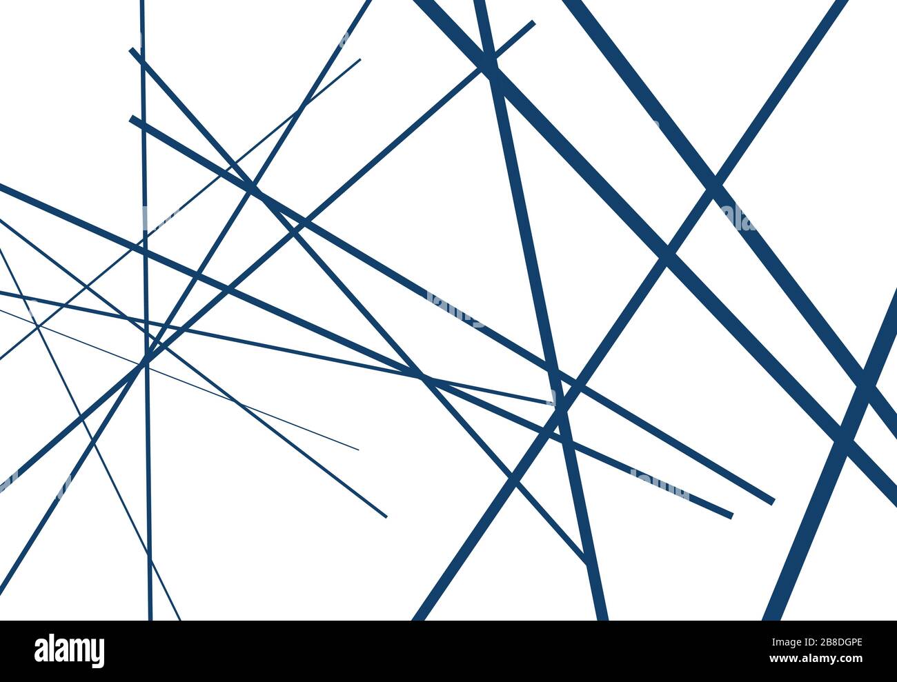 Abstract geometric art with random, chaotic lines. Straight crossing, intersecting lines texture ...