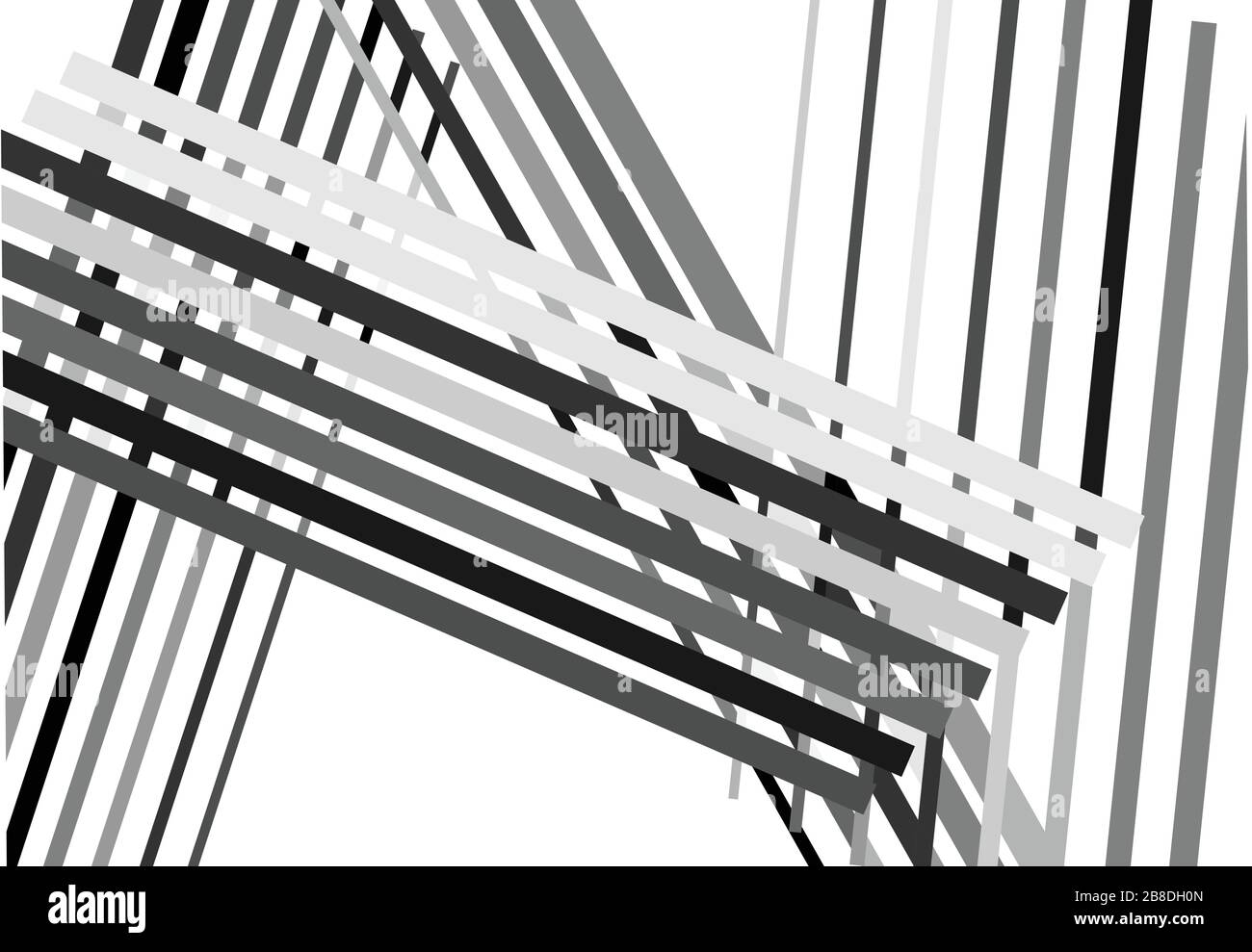 Abstract geometric art with random, chaotic lines. Straight crossing, intersecting lines texture ...