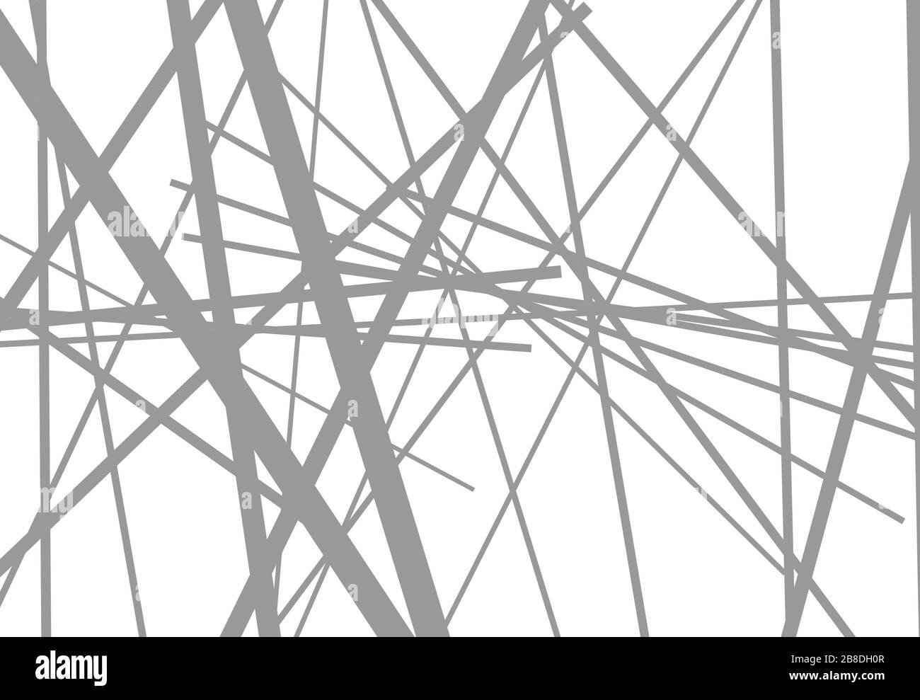 Abstract geometric art with random, chaotic lines. Straight crossing, intersecting lines texture ...
