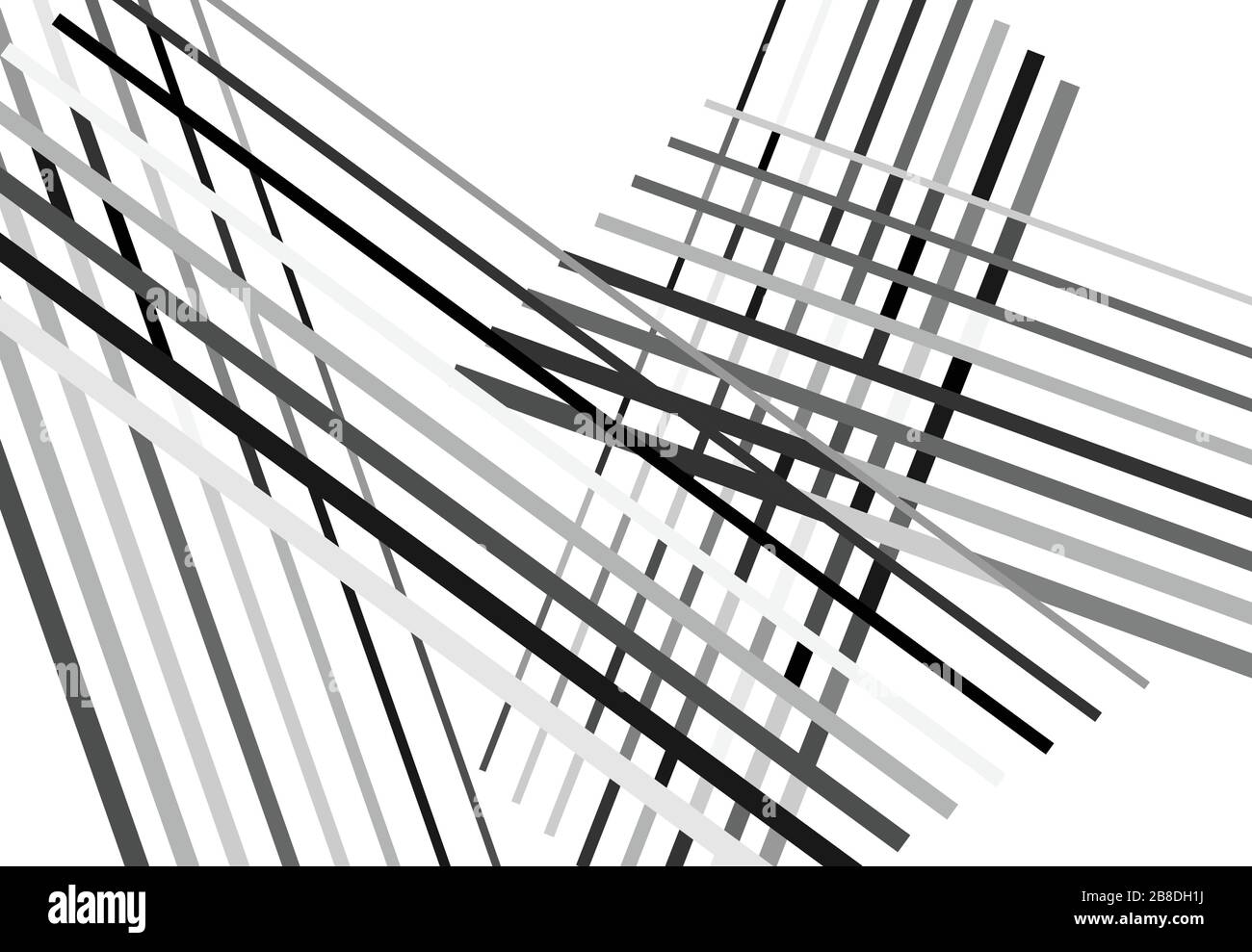 Abstract geometric art with random, chaotic lines. Straight crossing, intersecting lines texture ...