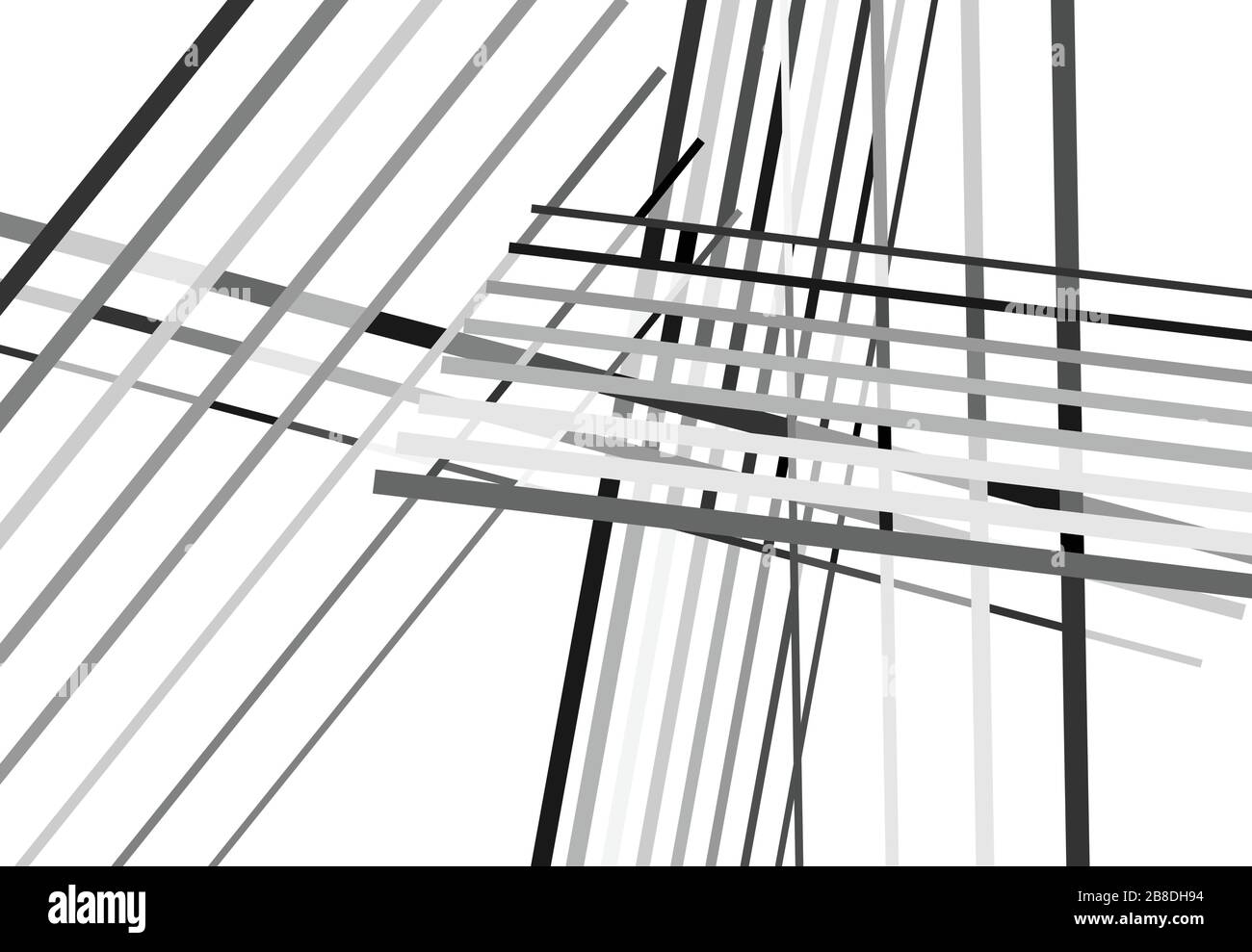 Abstract geometric art with random, chaotic lines. Straight crossing, intersecting lines texture ...