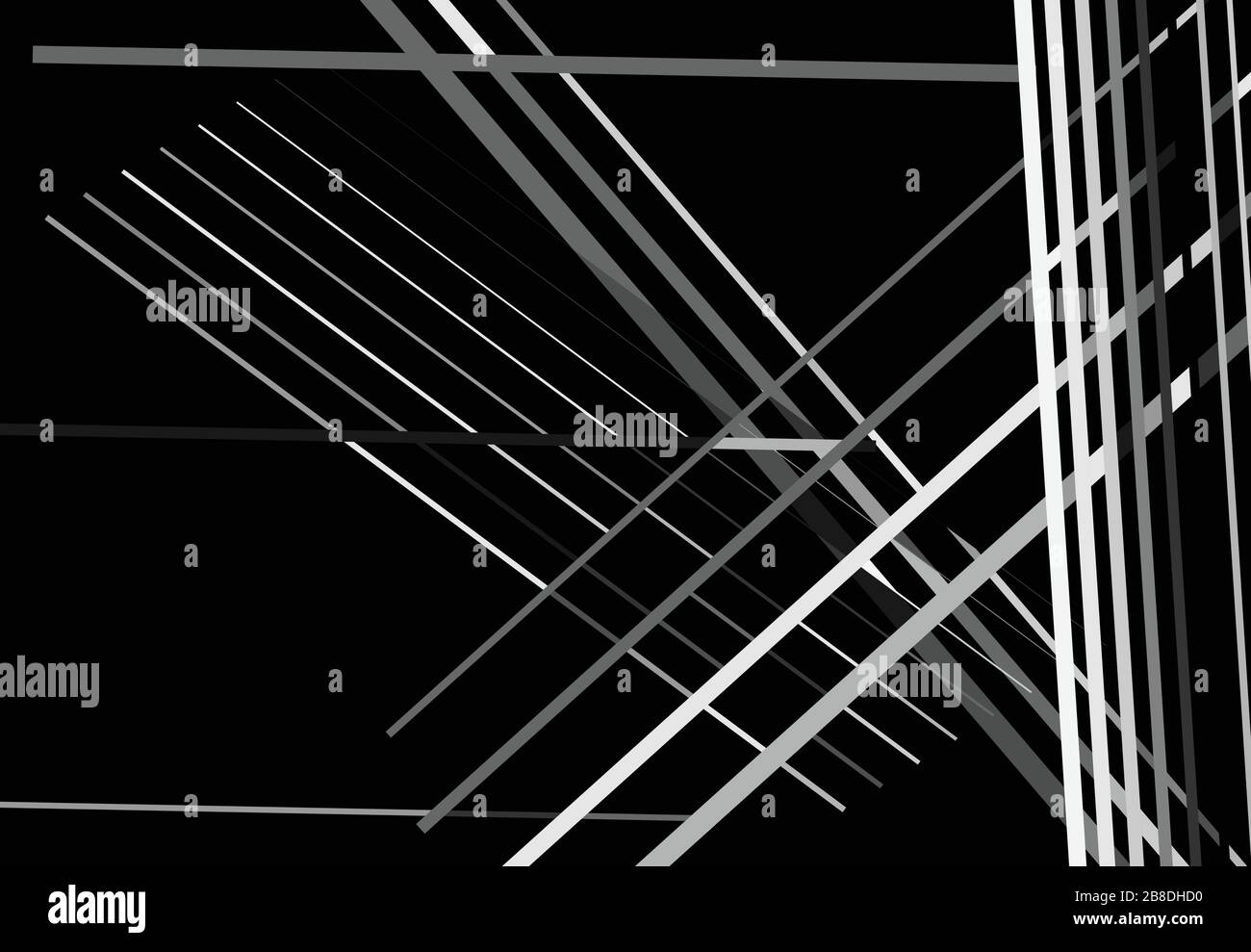 Abstract geometric art with random, chaotic lines. Straight crossing ...