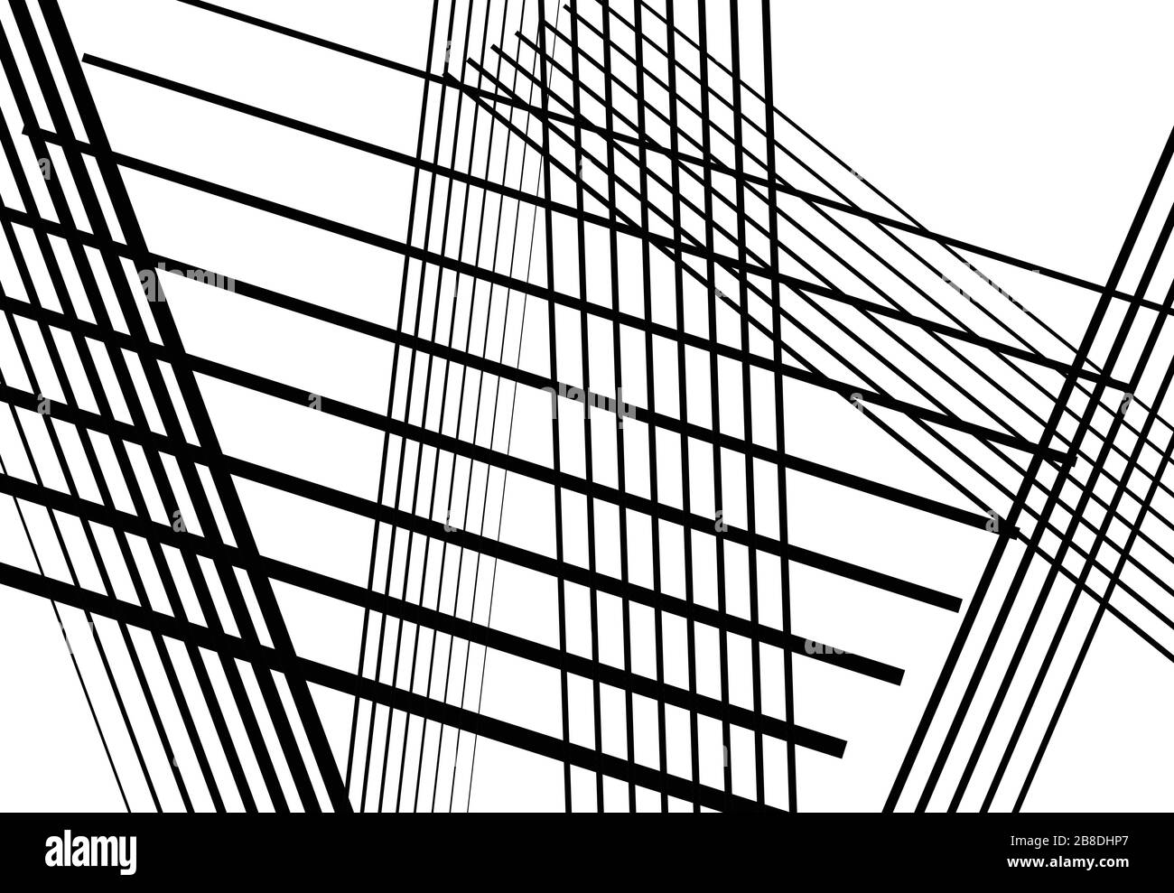 Abstract geometric art with random, chaotic lines. Straight crossing, intersecting lines texture ...
